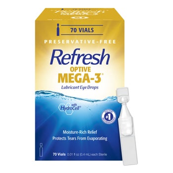 Refresh Optive MEGA-3 Preservative-Free Lubricating Eye Drop, 70 Vials ...