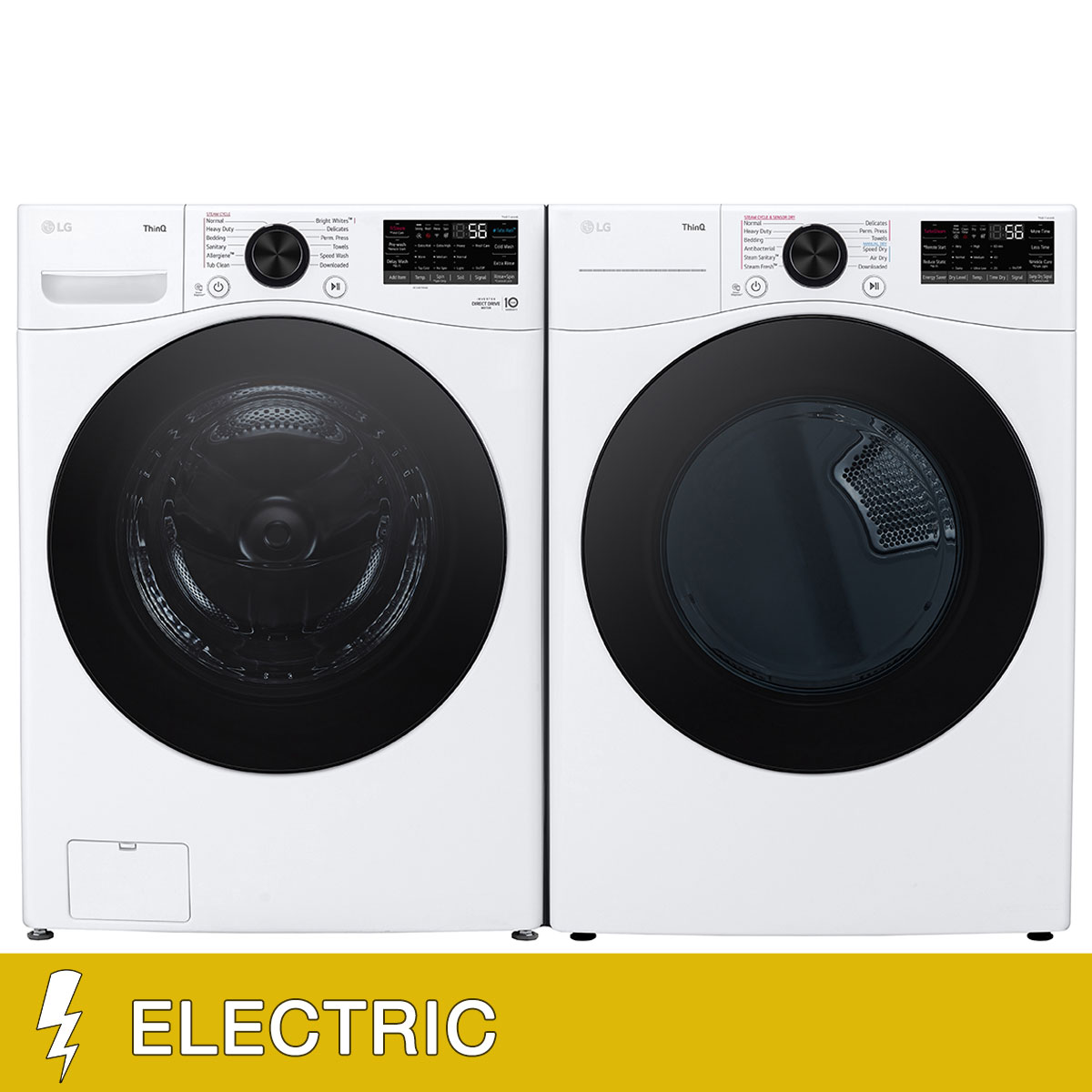 LG 4.5 cu. ft. Front Load Washer with TurboWash 360 and 7.4 cu. ft ...