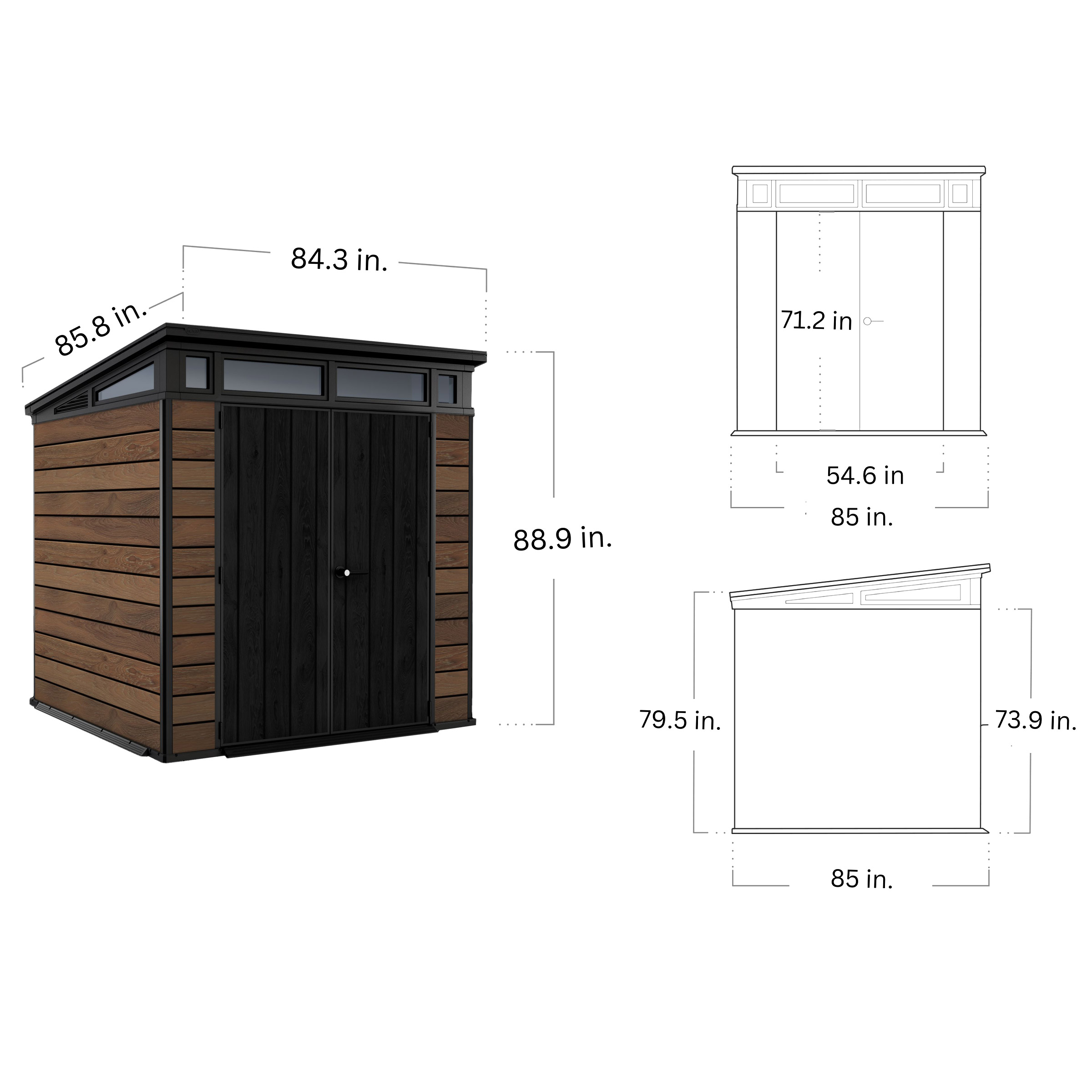 Keter DecoCoat 7x7 Premium Modern Outdoor Storage Shed, Brown | Costco