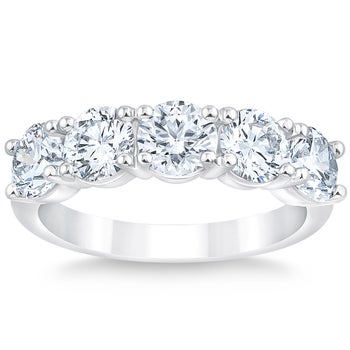 Round Brilliant 2.50 ctw VS2 Clarity, I Color Diamond Platinum Band ...