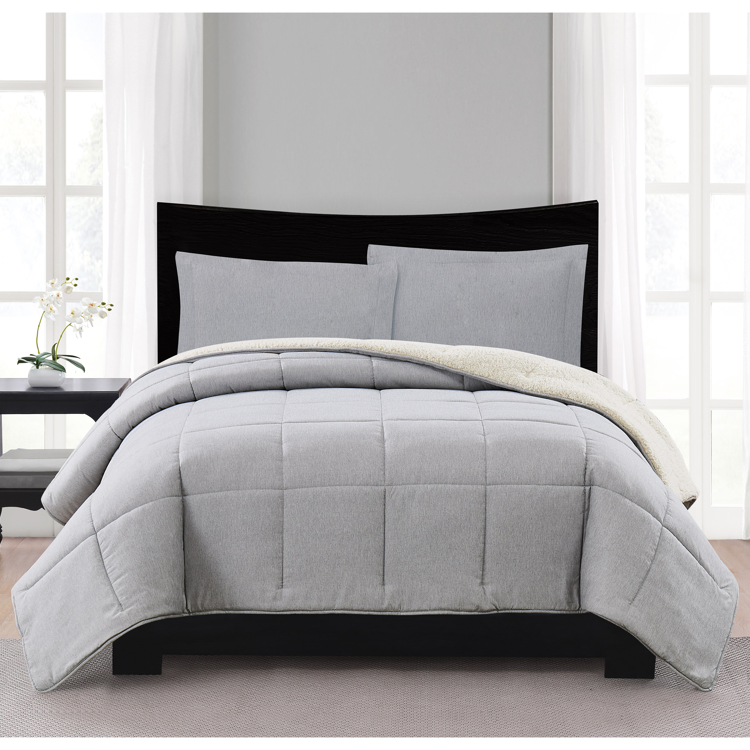 Chelsea Park 3-piece Heathered Comforter Set - Grey | Costco
