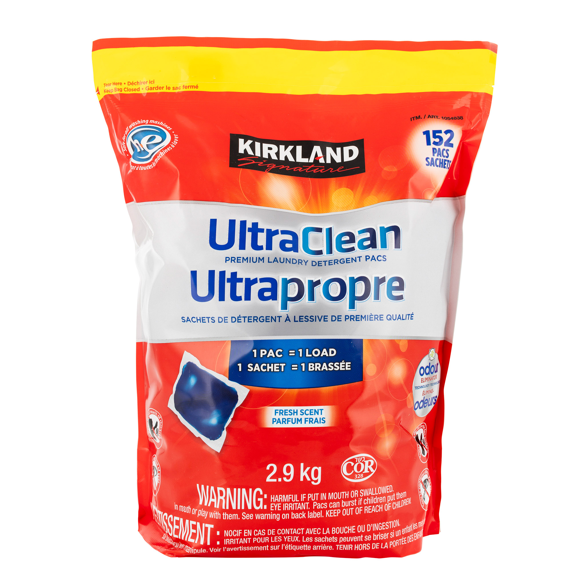 Kirkland Signature Ultra Clean Laundry Detergent Pacs, 152-count | Costco