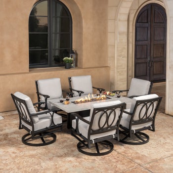SunVilla Abington 7-piece Fire Outdoor Patio Seating Set | Costco