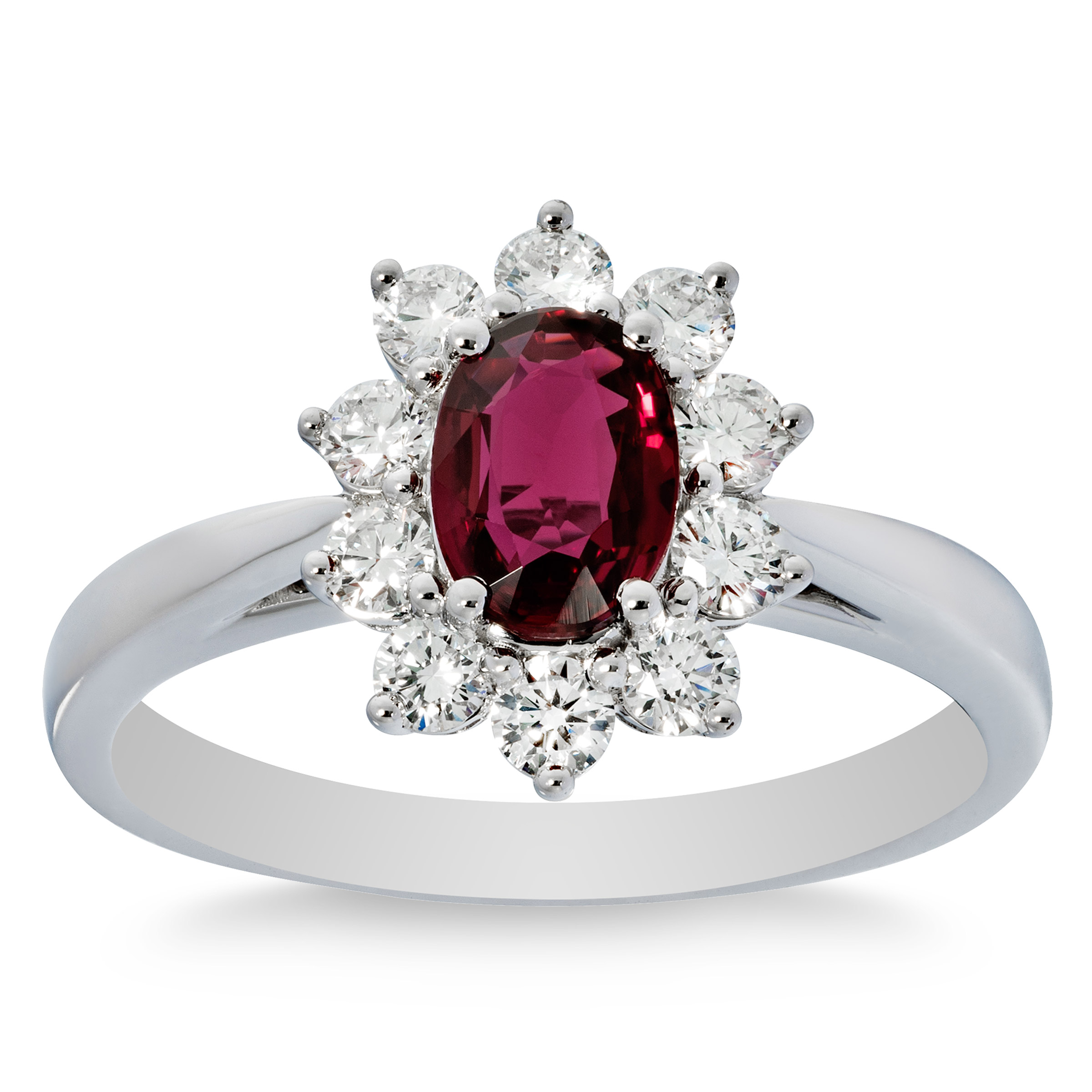 Oval Cut Ruby and Diamond Ring (0.49 ctw) | Costco