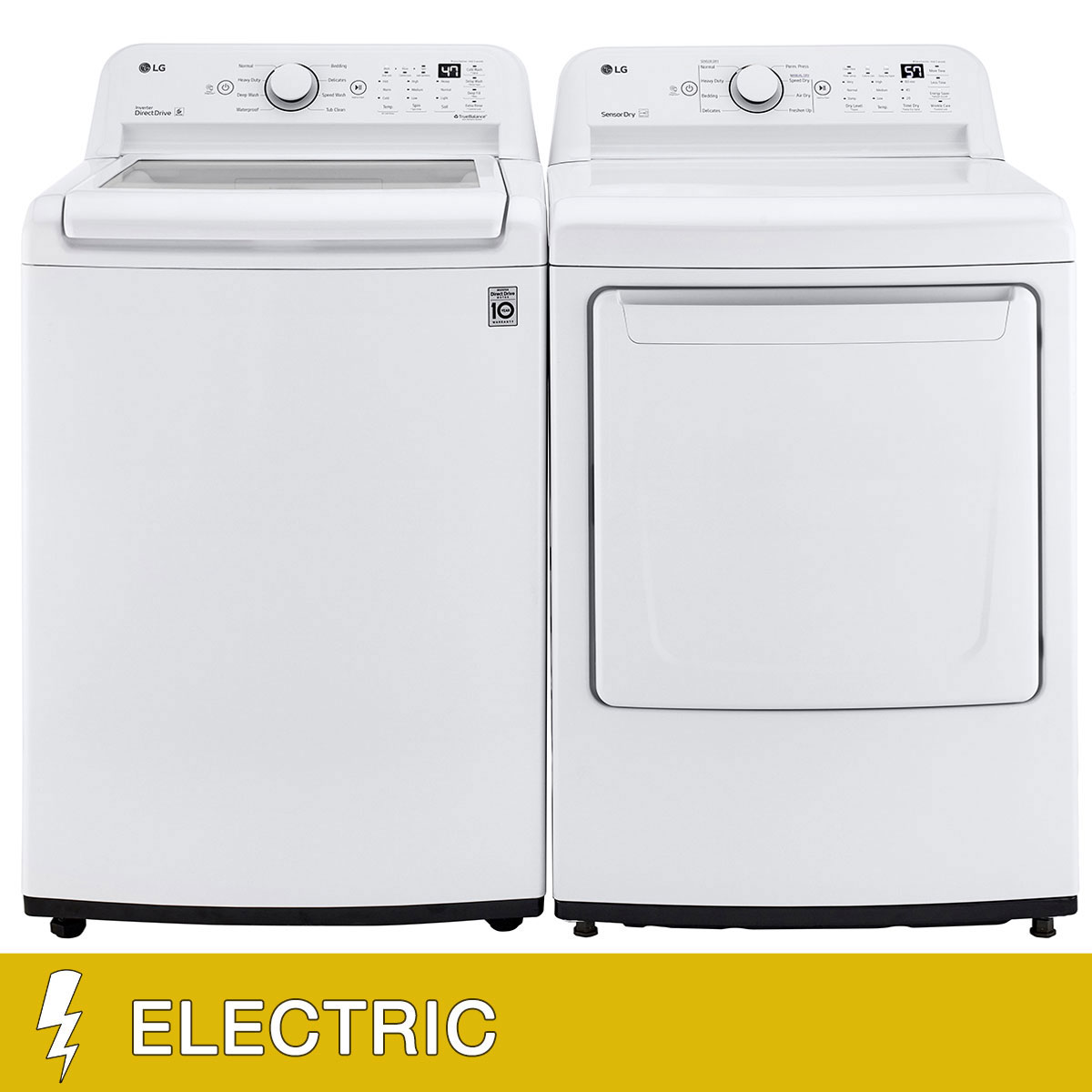 LG 4.3 cu. ft. Top Load Washer with Agitator and 7.3 cu. ft. ELECTRIC ...