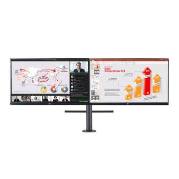 LG 24” Class QHD IPS Monitor Ergo Dual with USB-C and DP Daisy Chain ...