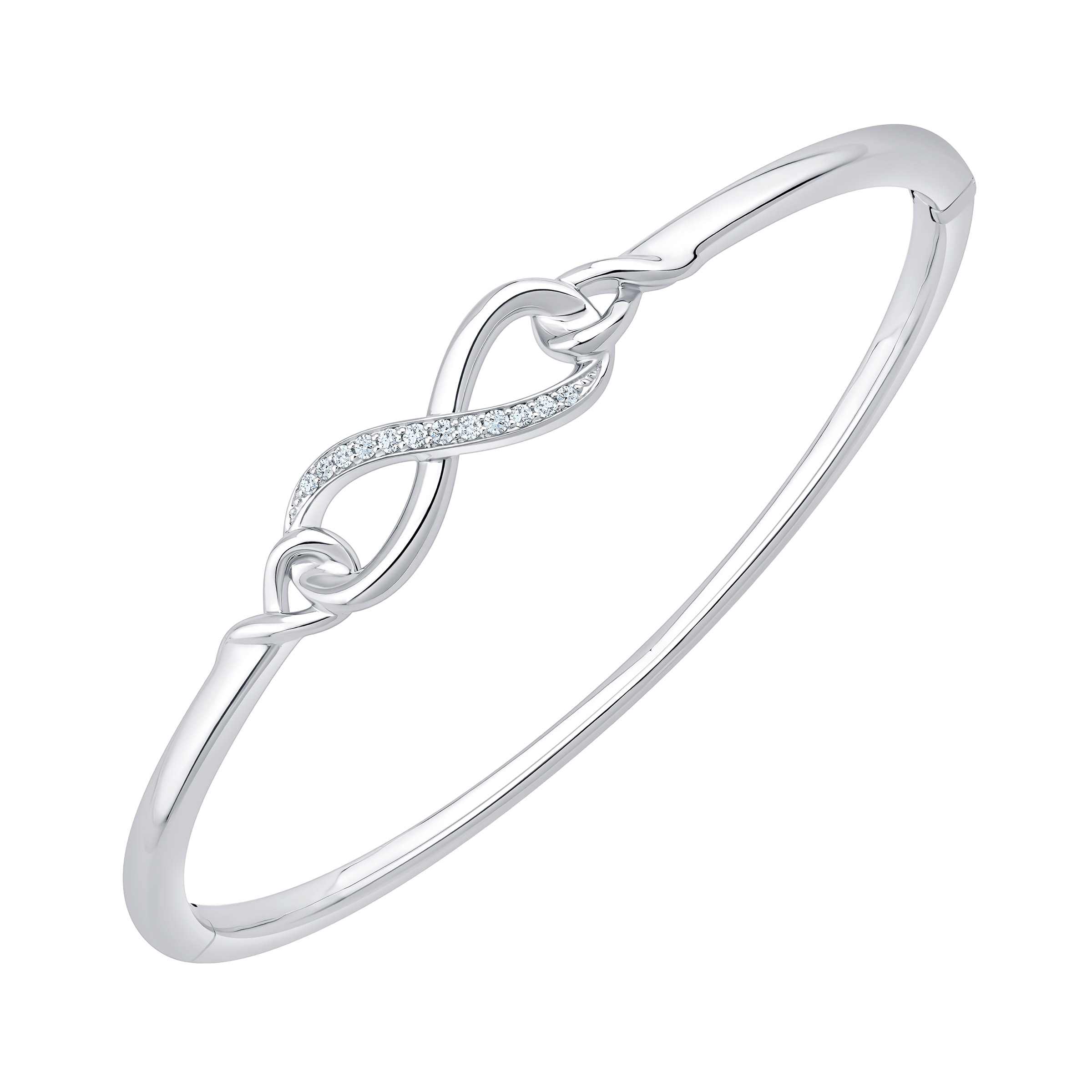 Round Brilliant Diamond Infinity Bangle Bracelet (0.10 ctw) | Costco