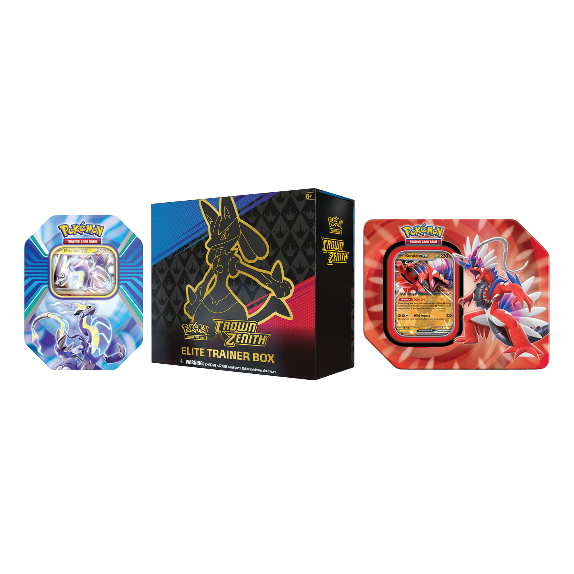 Pokémon Elite Trainer Box: Crown Zenith + Koraidon ex Tin + Miraidon ...