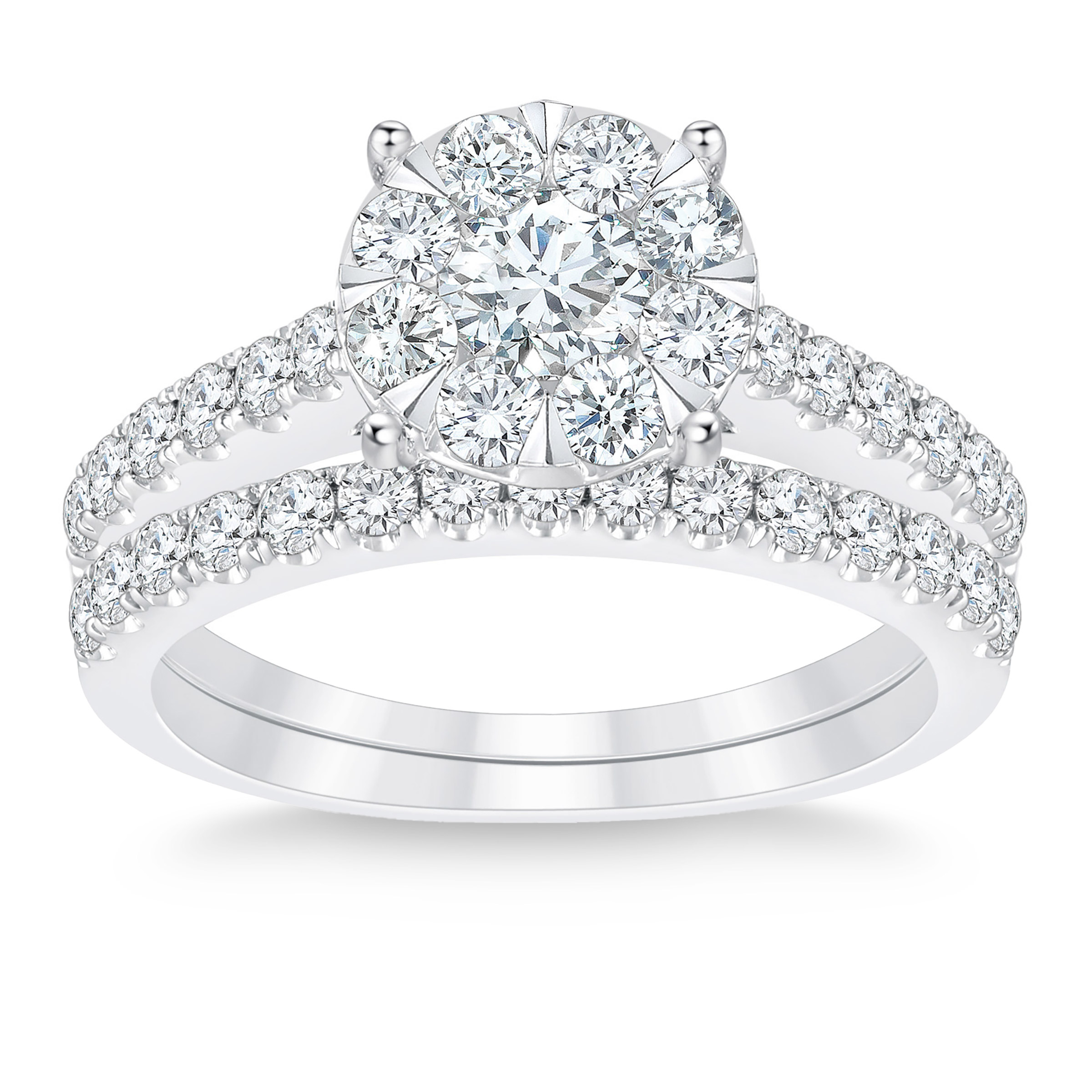 Round Brilliant 1.40 ctw VS2 Clarity, I Color Diamond 14kt White Gold ...