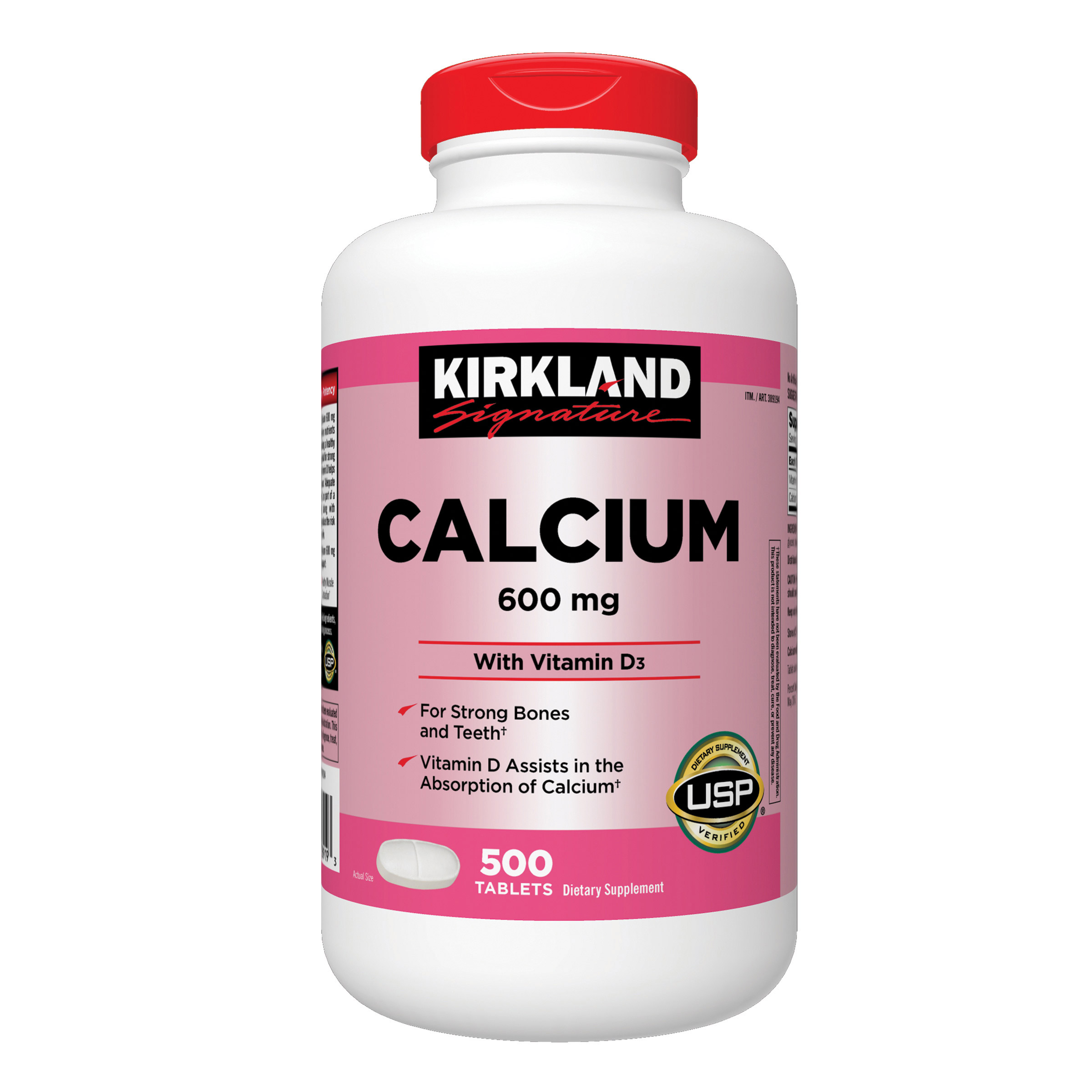 Kirkland Signature Calcium 600 mg. with Vitamin D3, 500 Tablets | Costco