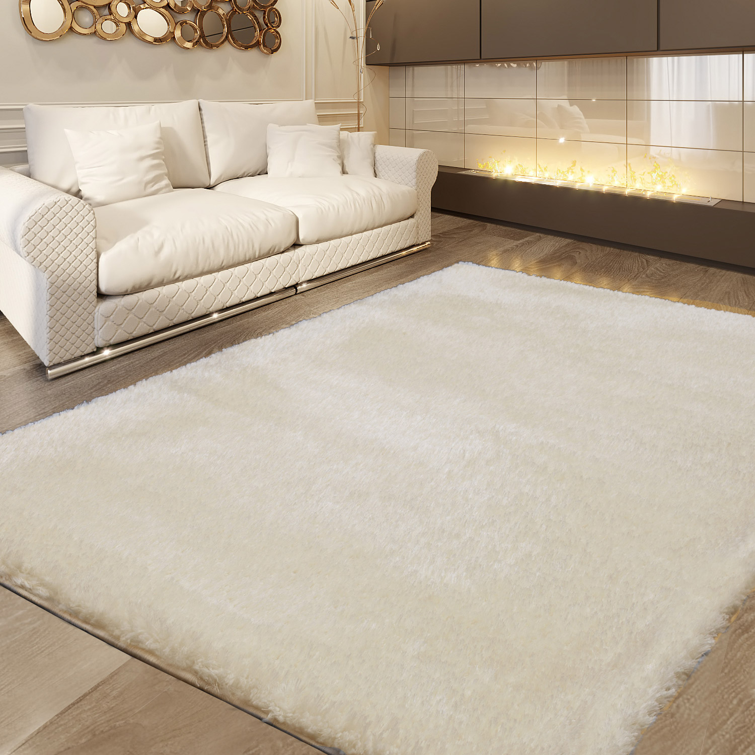 ECARPETGALLERY Labrador Cream Shag Area Rug | Costco