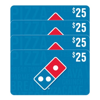 Domino's Four Restaurant $25 eGift Cards ($100 Value) | Costco