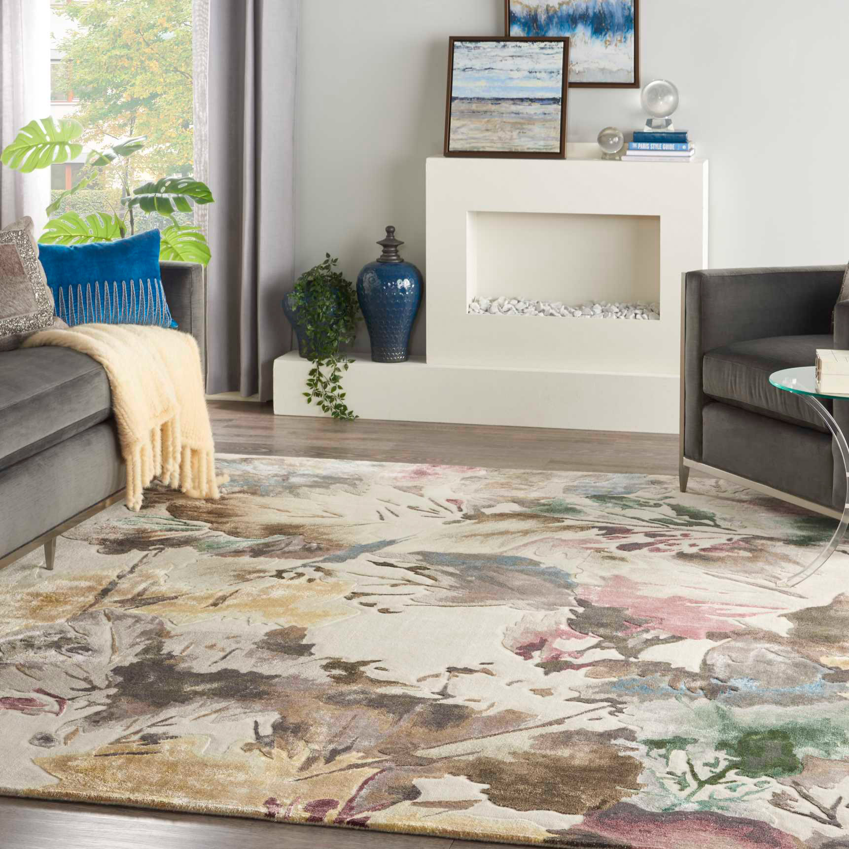 Kroma Area Rug, Botanical | Costco