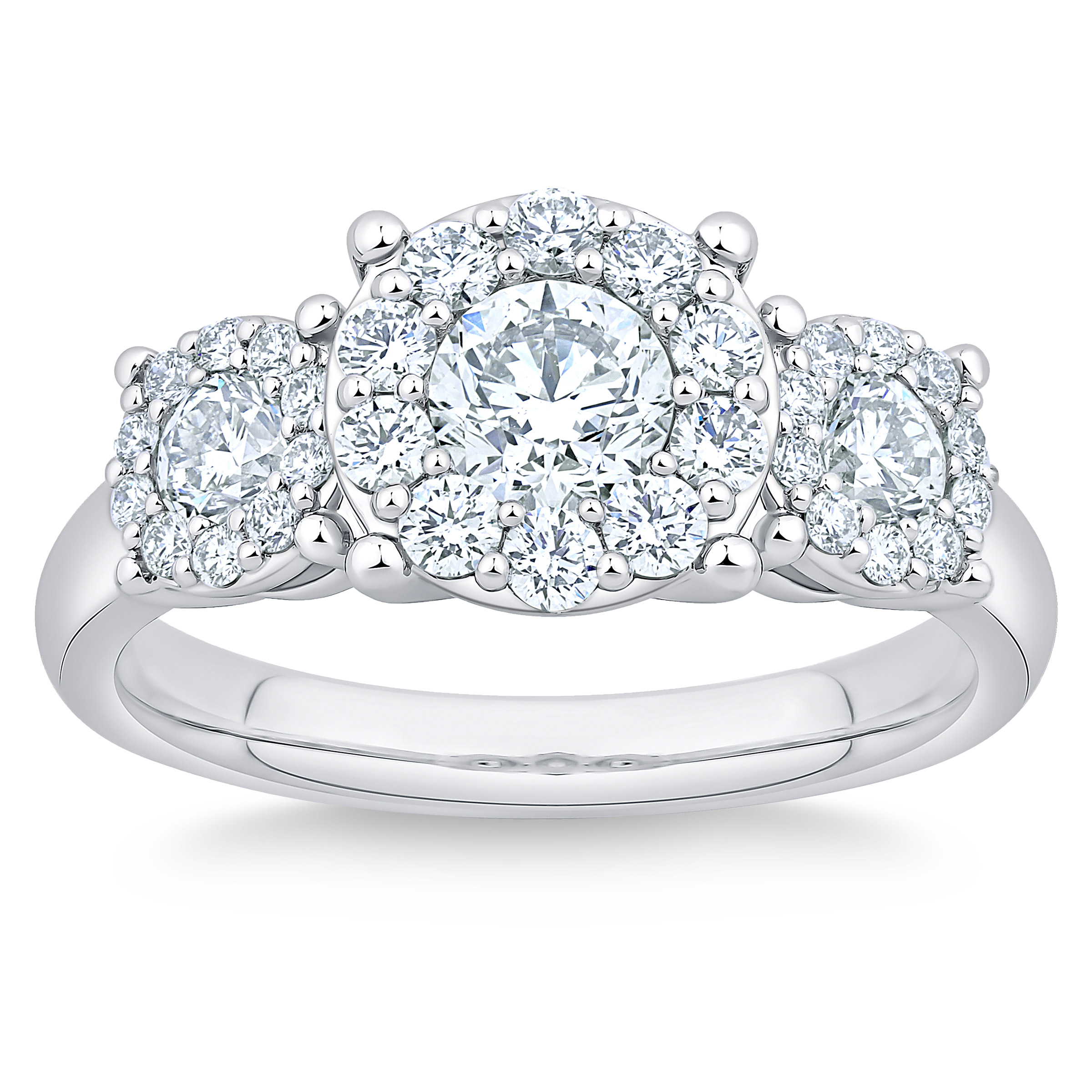 Round Brilliant Diamond Halo Ring (1.30 ctw) | Costco