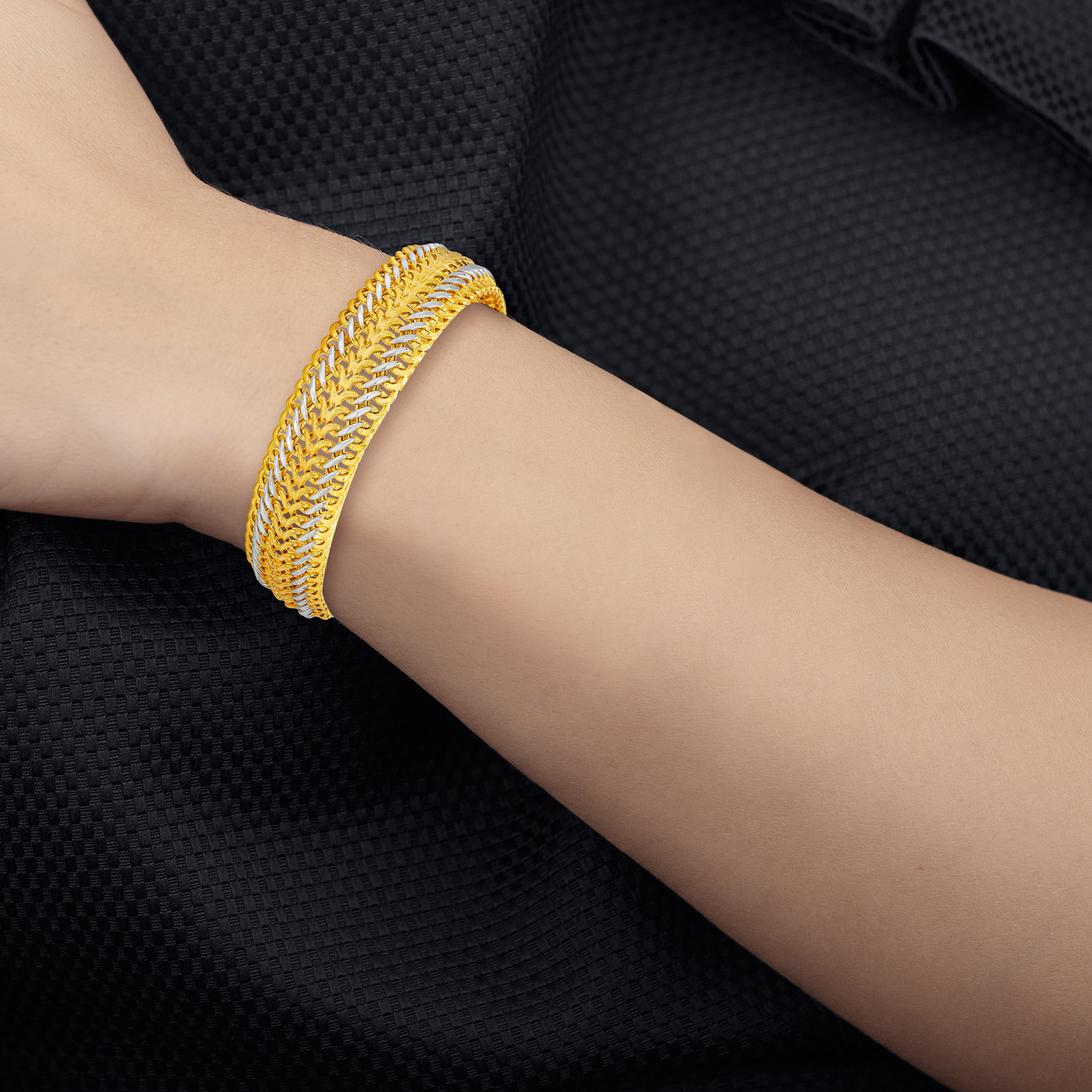 14kt Two Tone Yellow and White Gold Infinity Bracelet Costco