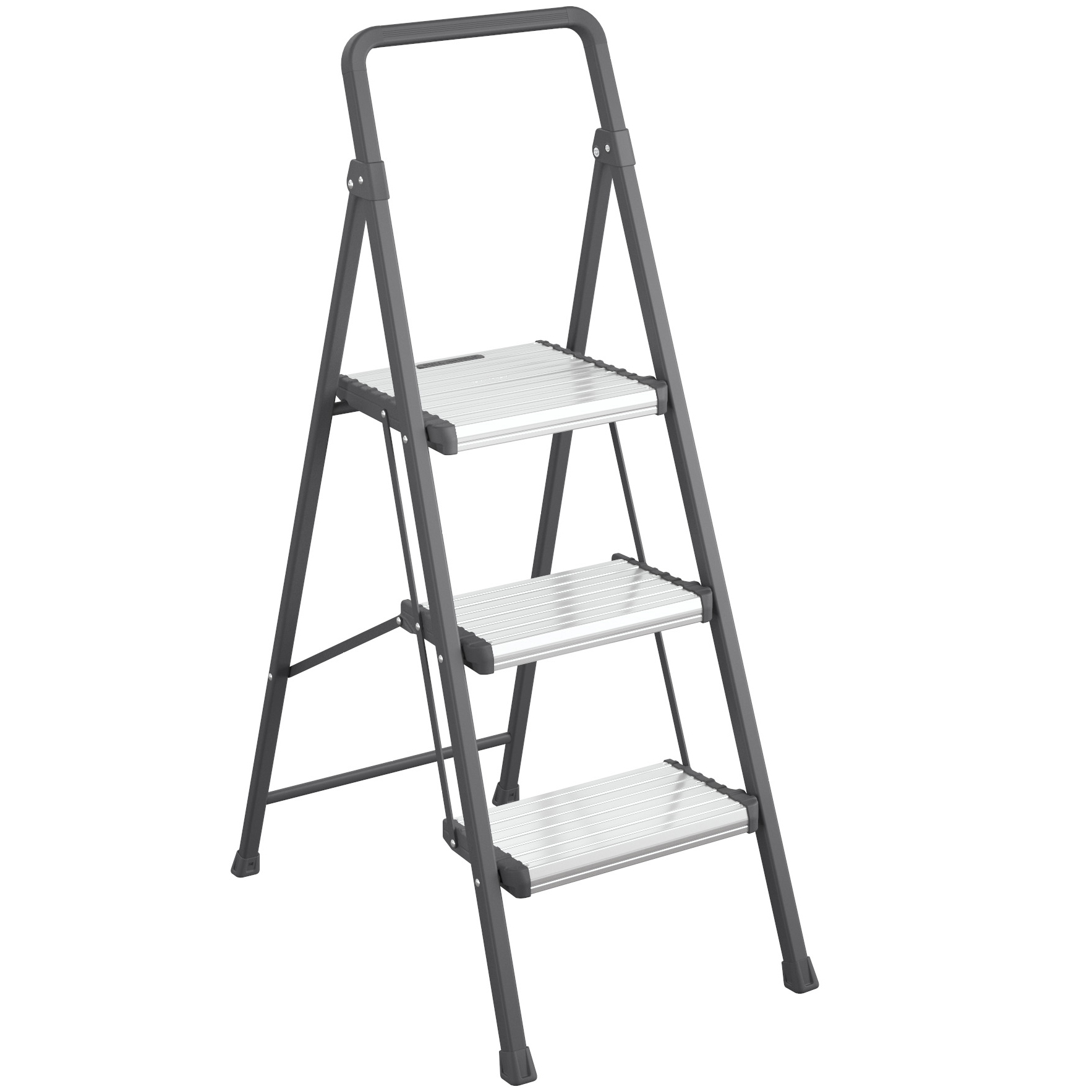 Cosco Euro 3-Step Folding Step Stool, Steel Frame with Aluminum Steps ...