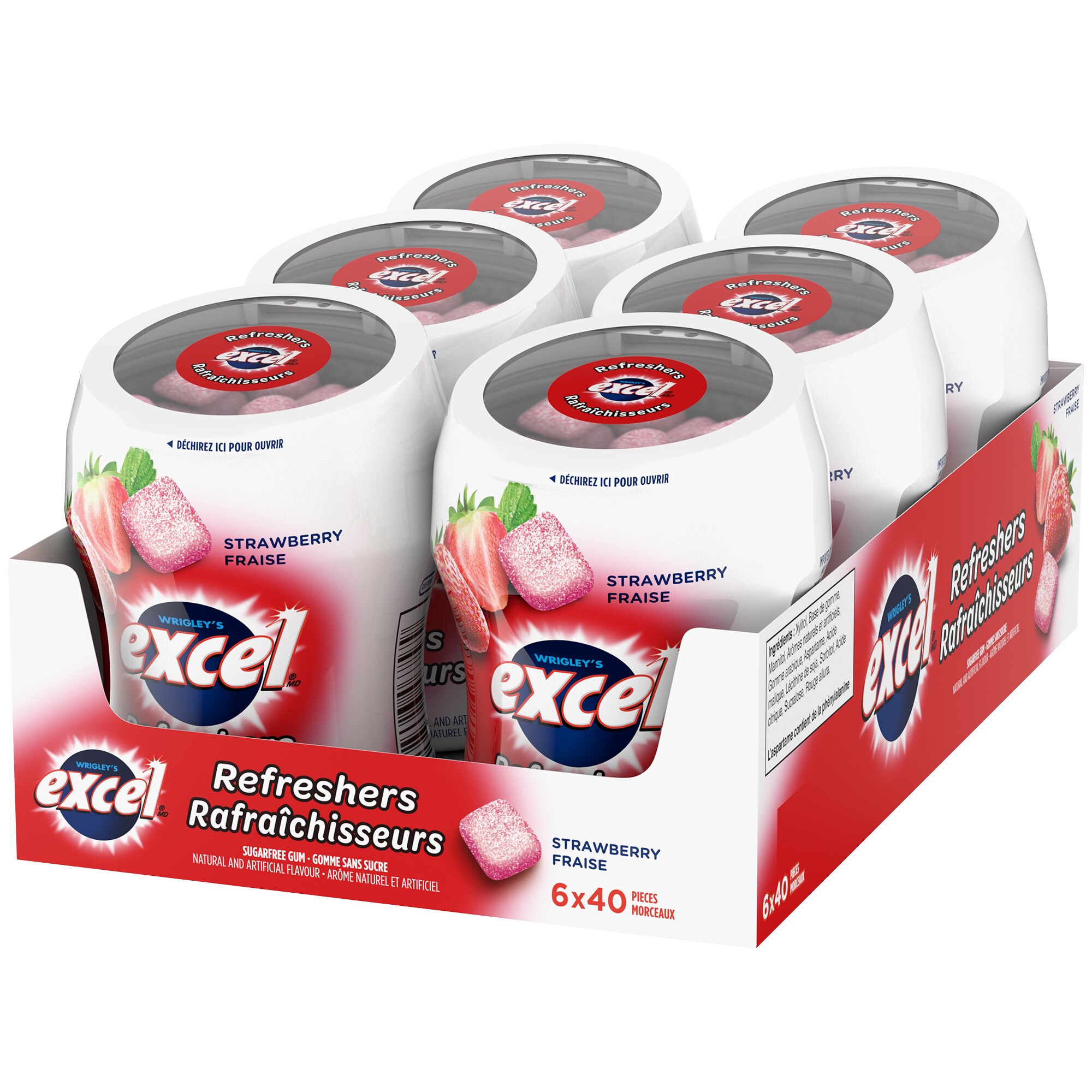 Excel Refreshers Strawberry, 6 × 40 pce | Costco