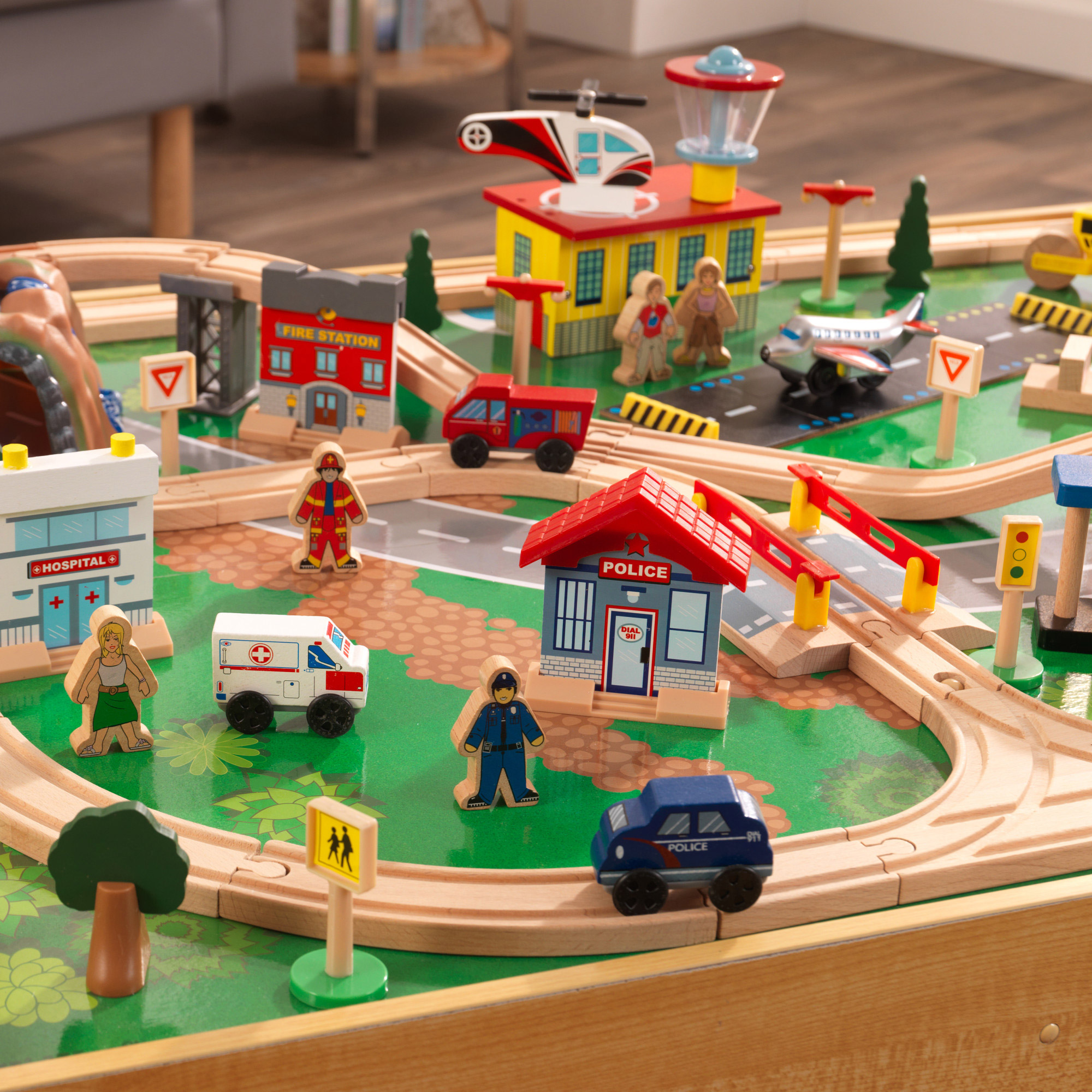 KidKraft Adventure Town Railway Train Set and Table with EZ Kraft Assembly Costco