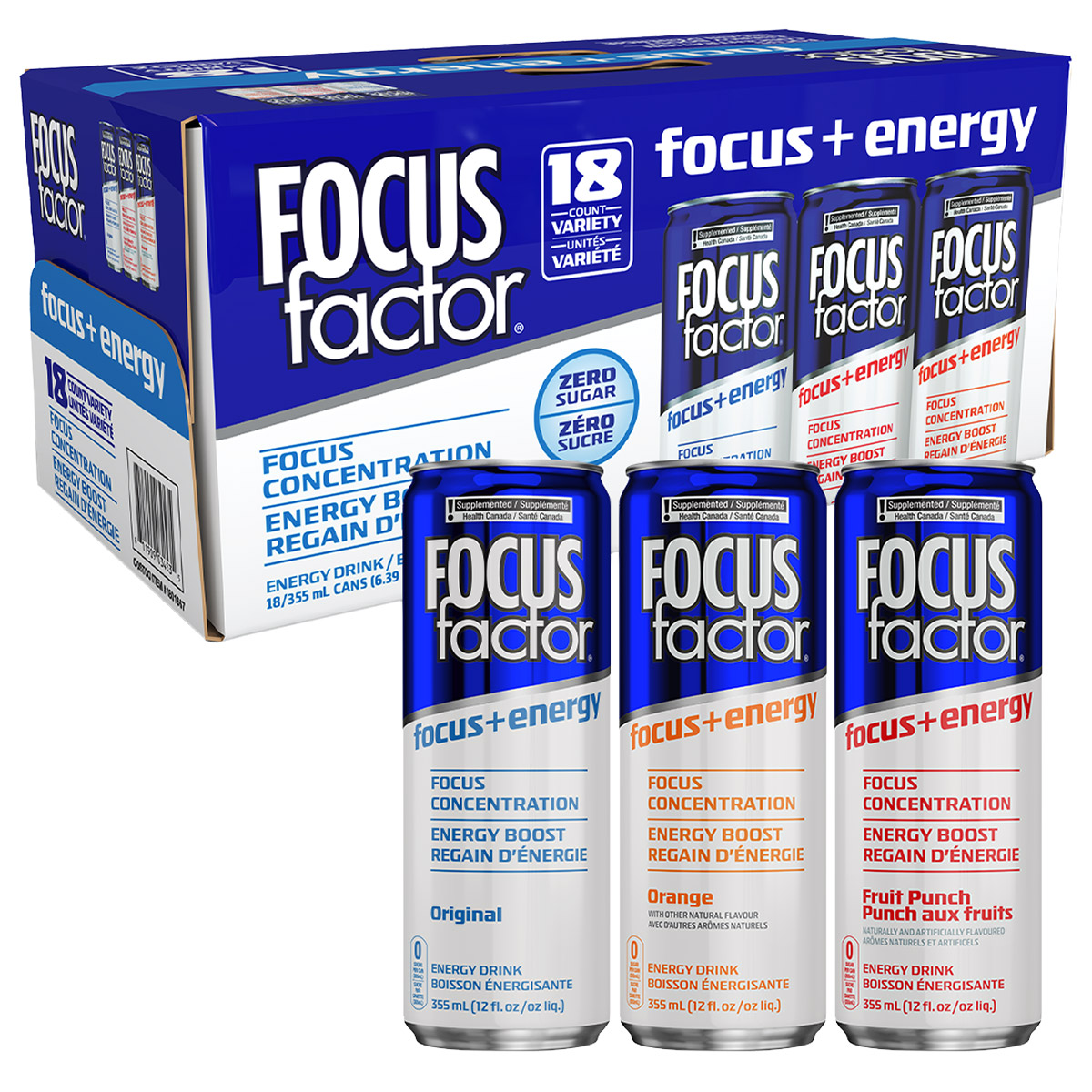 Focus Factor Energy Drink, 18 × 355 mL | Costco