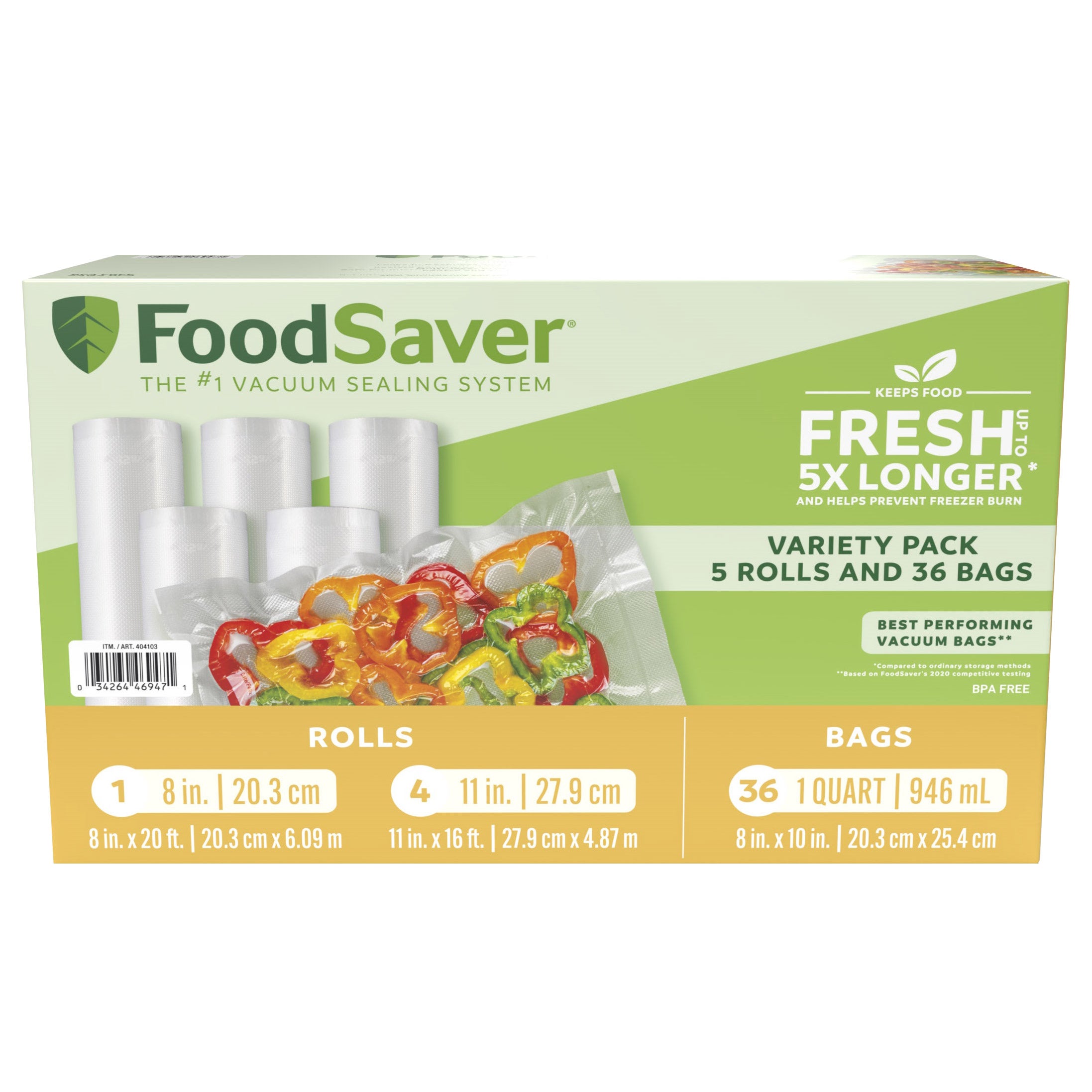 FoodSaver Vacuum Sealer Rolls and Bags Variety pack