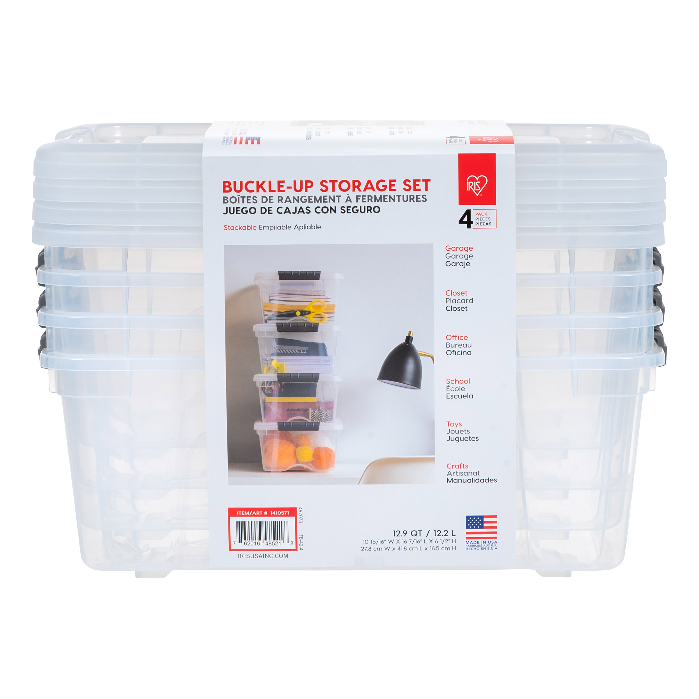Iris Buck Up Storage Tote, Pack of 4 | Costco