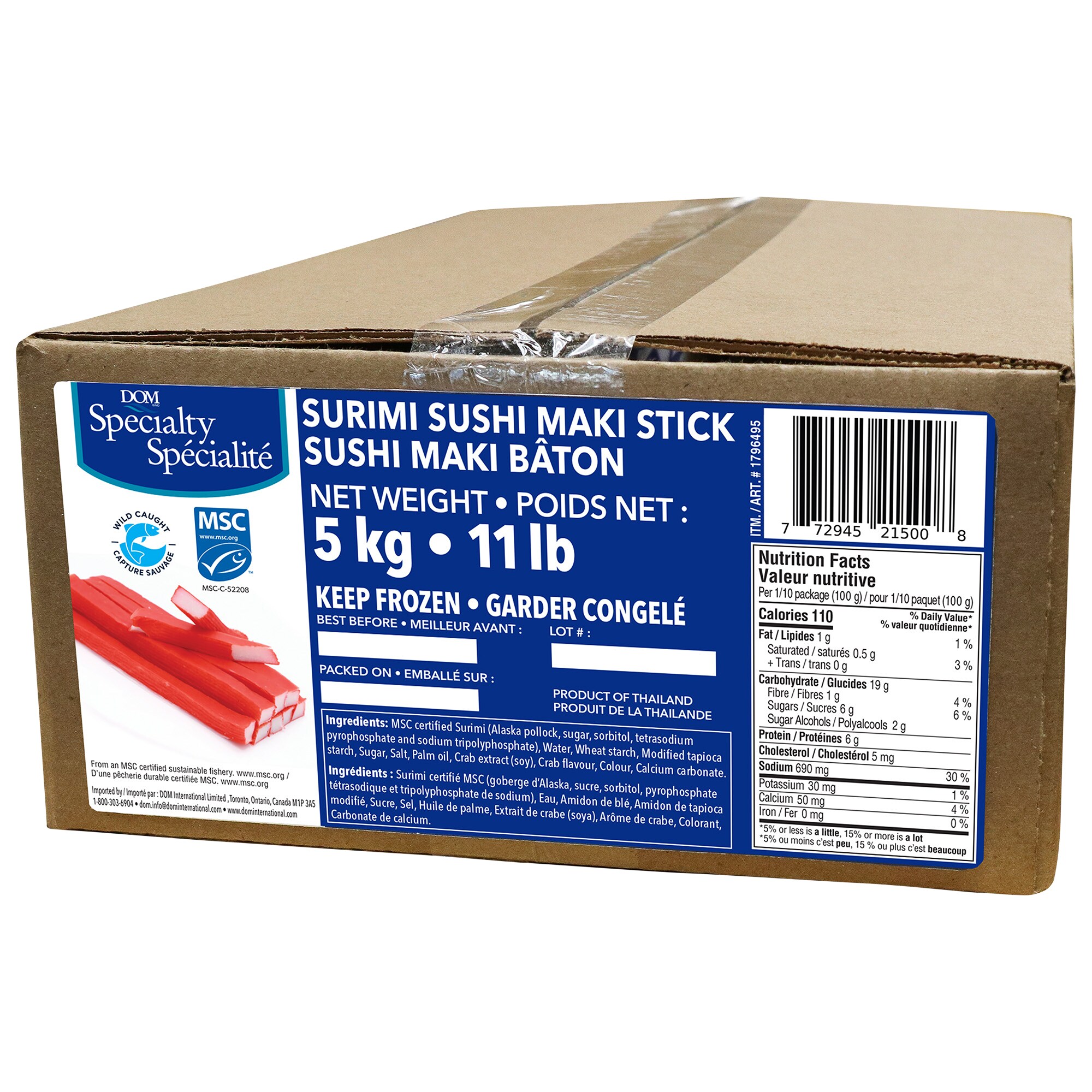 Dom Surimi Sushi Maki Stick, 5 kg | Costco