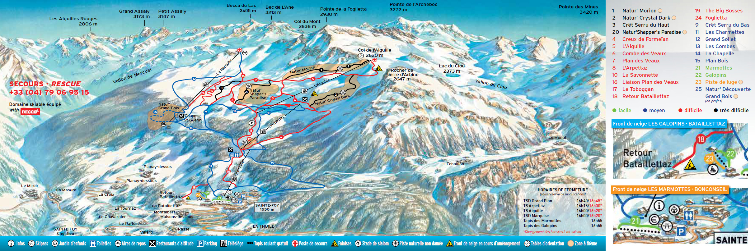 Sainte Foy Tarentaise Piste Map | Plan of ski slopes and lifts | OnTheSnow