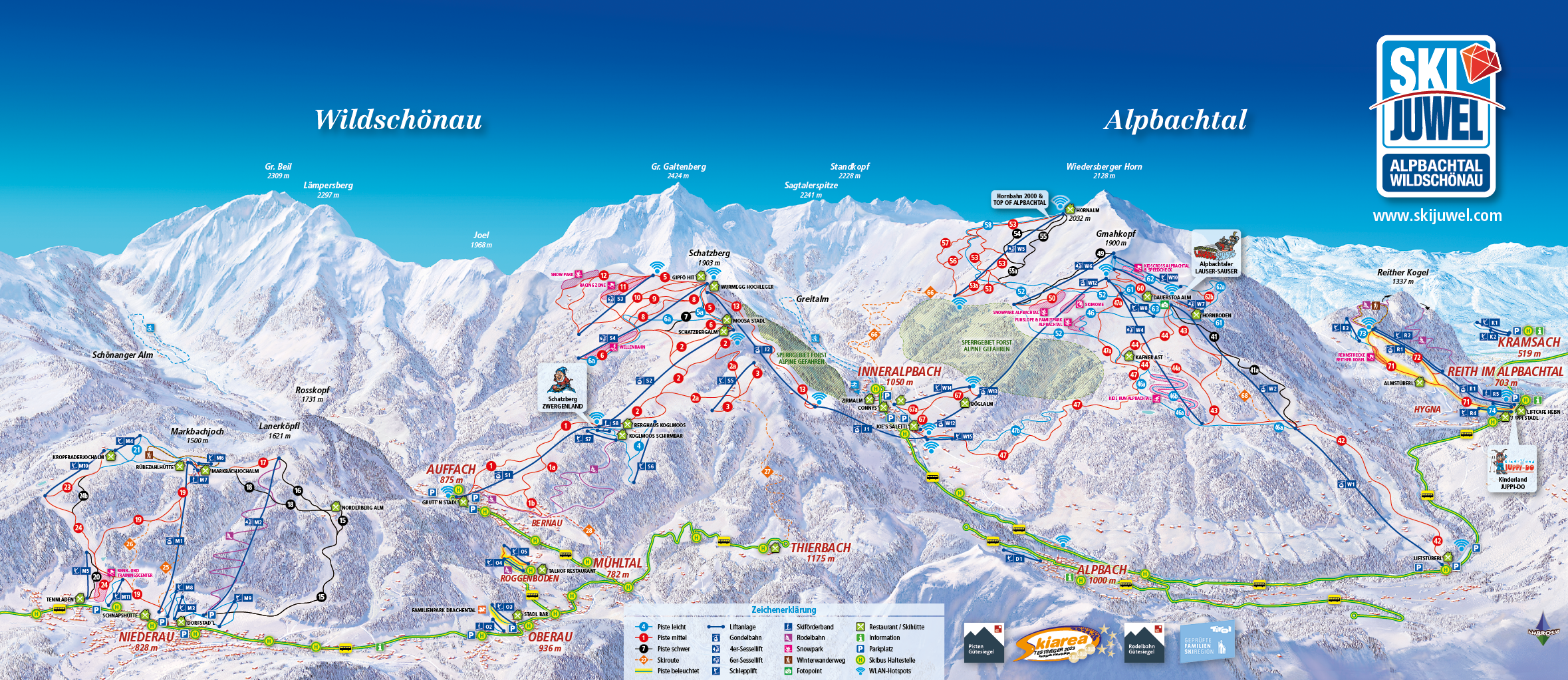 Alpbach - Ski Juwel Alpbachtal Wildschönau Piste Map | Plan of ski ...
