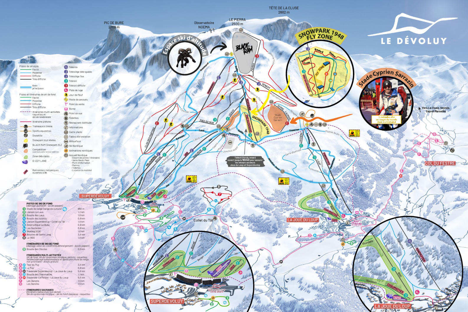 Superdévoluy / La Joue du Loup Piste Map | Plan of ski slopes and lifts ...