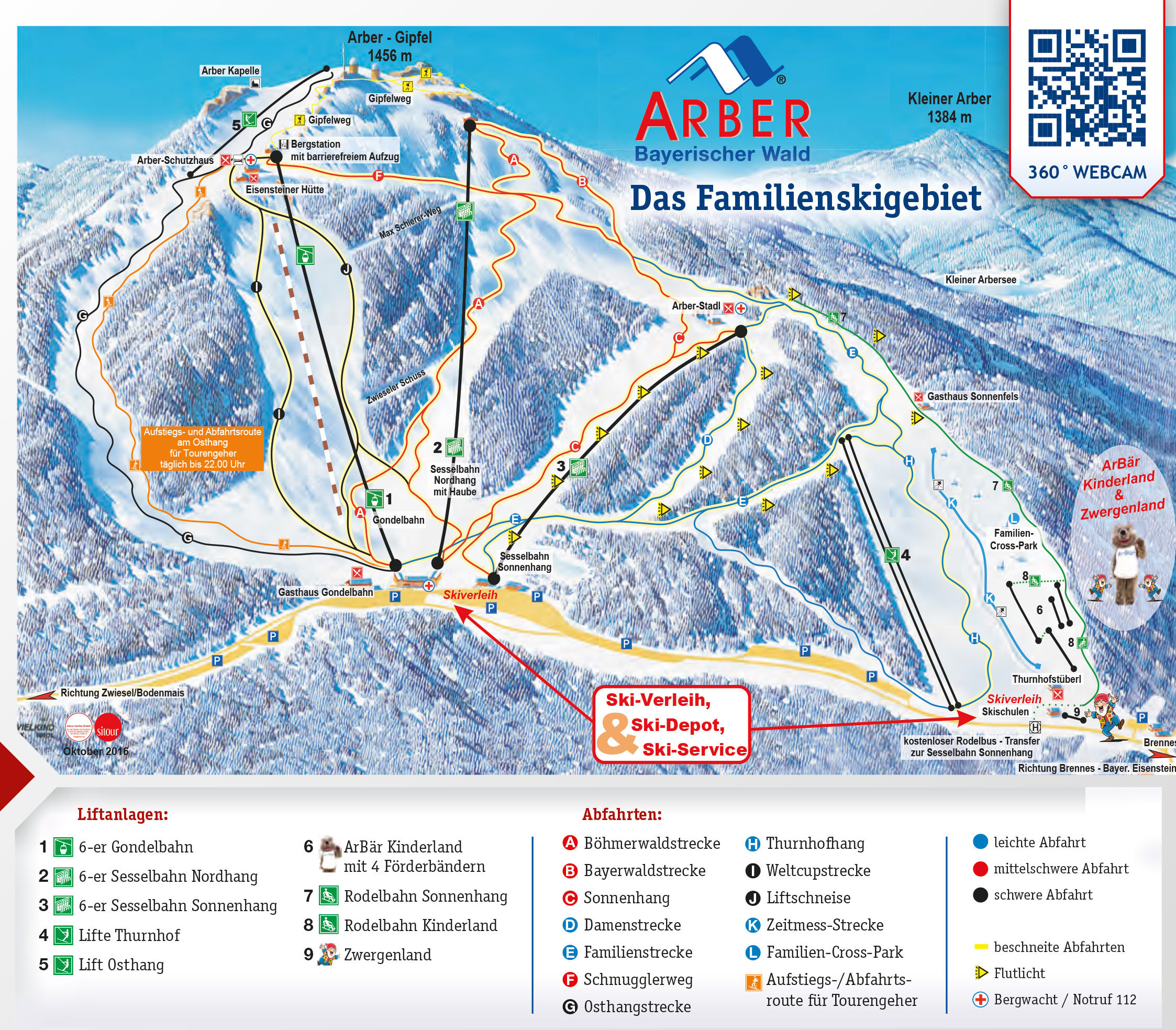 Großer Arber Pistenplan | Pistenübersicht Großer Arber | Panoramakarte