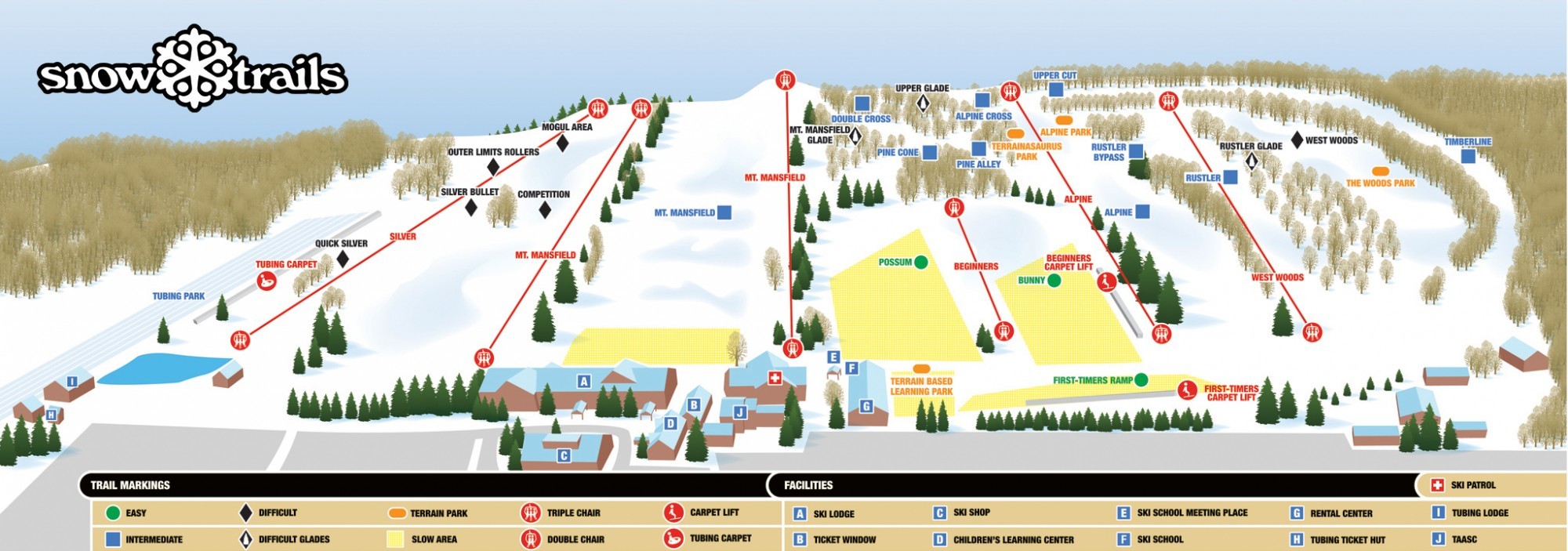 Snow Trails Trail Map | OnTheSnow