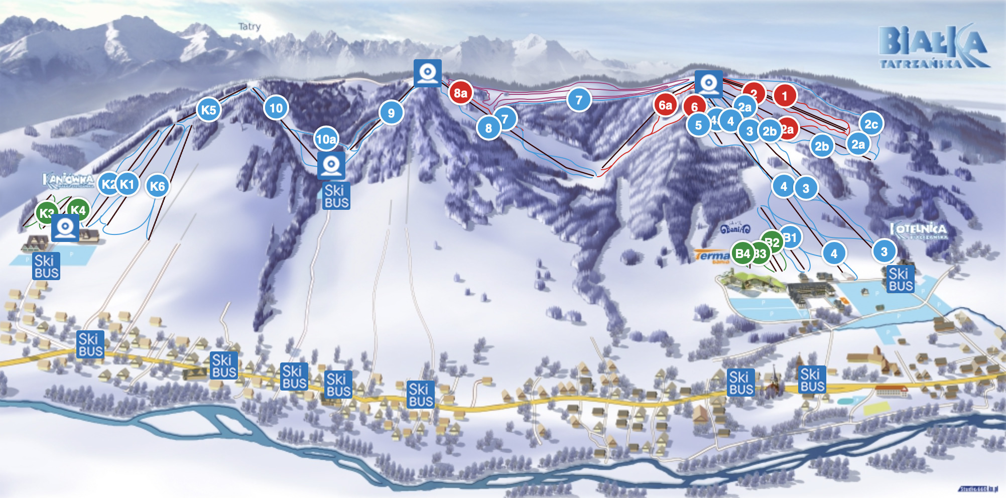 Białka Tatrzańska - Kotelnica Piste Map | Plan of ski slopes and lifts ...