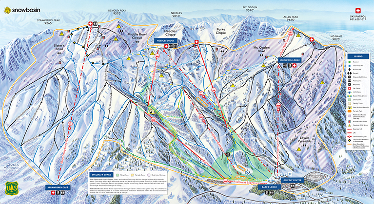 Snowbasin Trail Map | OnTheSnow