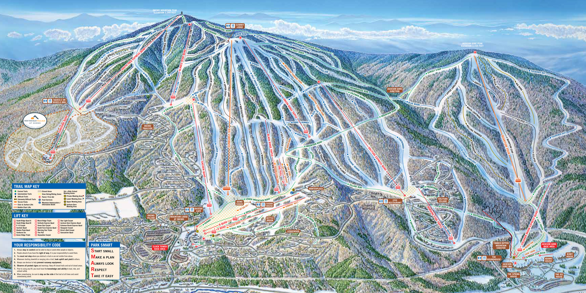 Okemo Mountain Resort Trail Map | OnTheSnow