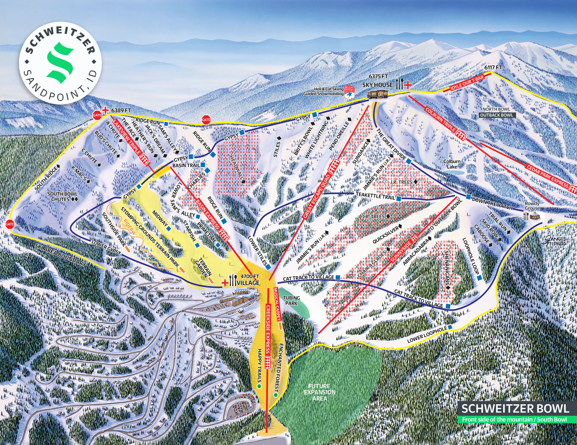 Schweitzer Trail Map | OnTheSnow