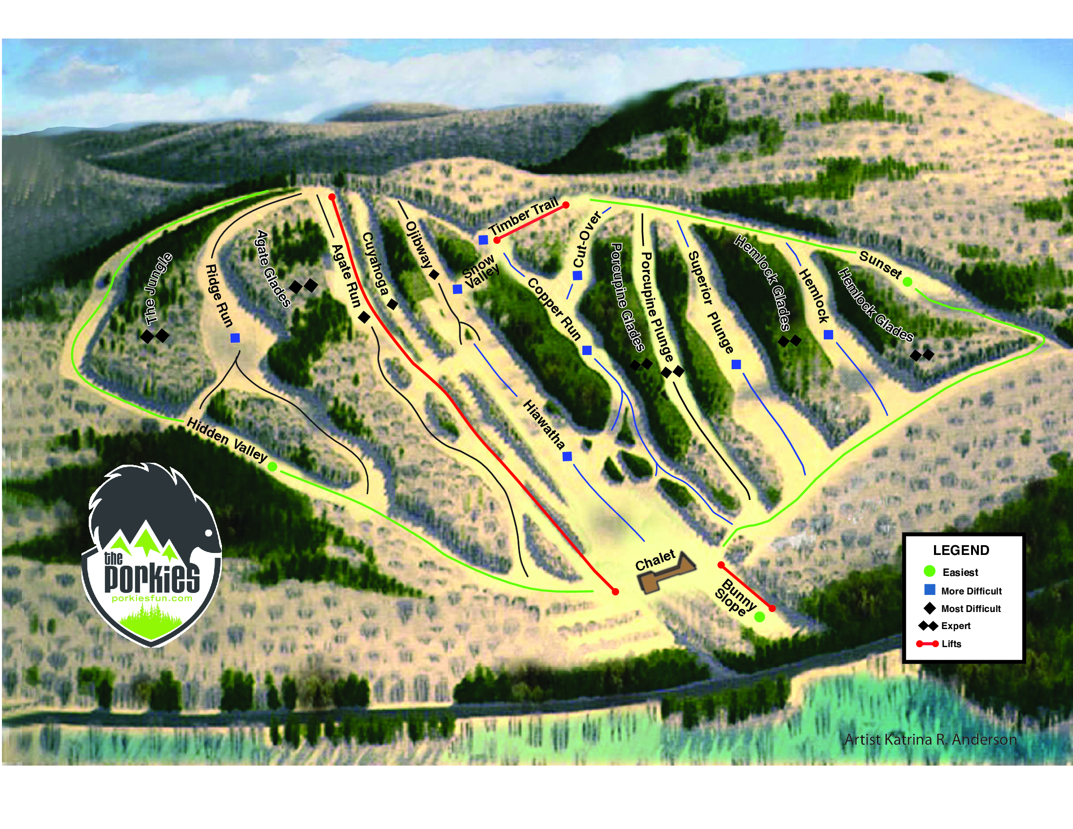Porcupine Mountains Winter Sports Complex Trail Map | OnTheSnow