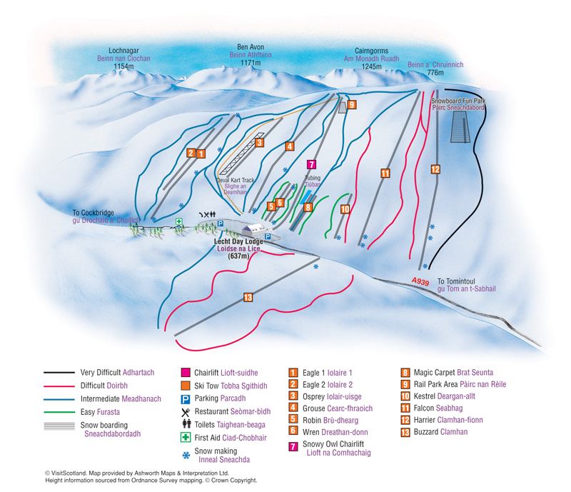 Lecht Piste Map | Plan of ski slopes and lifts | OnTheSnow