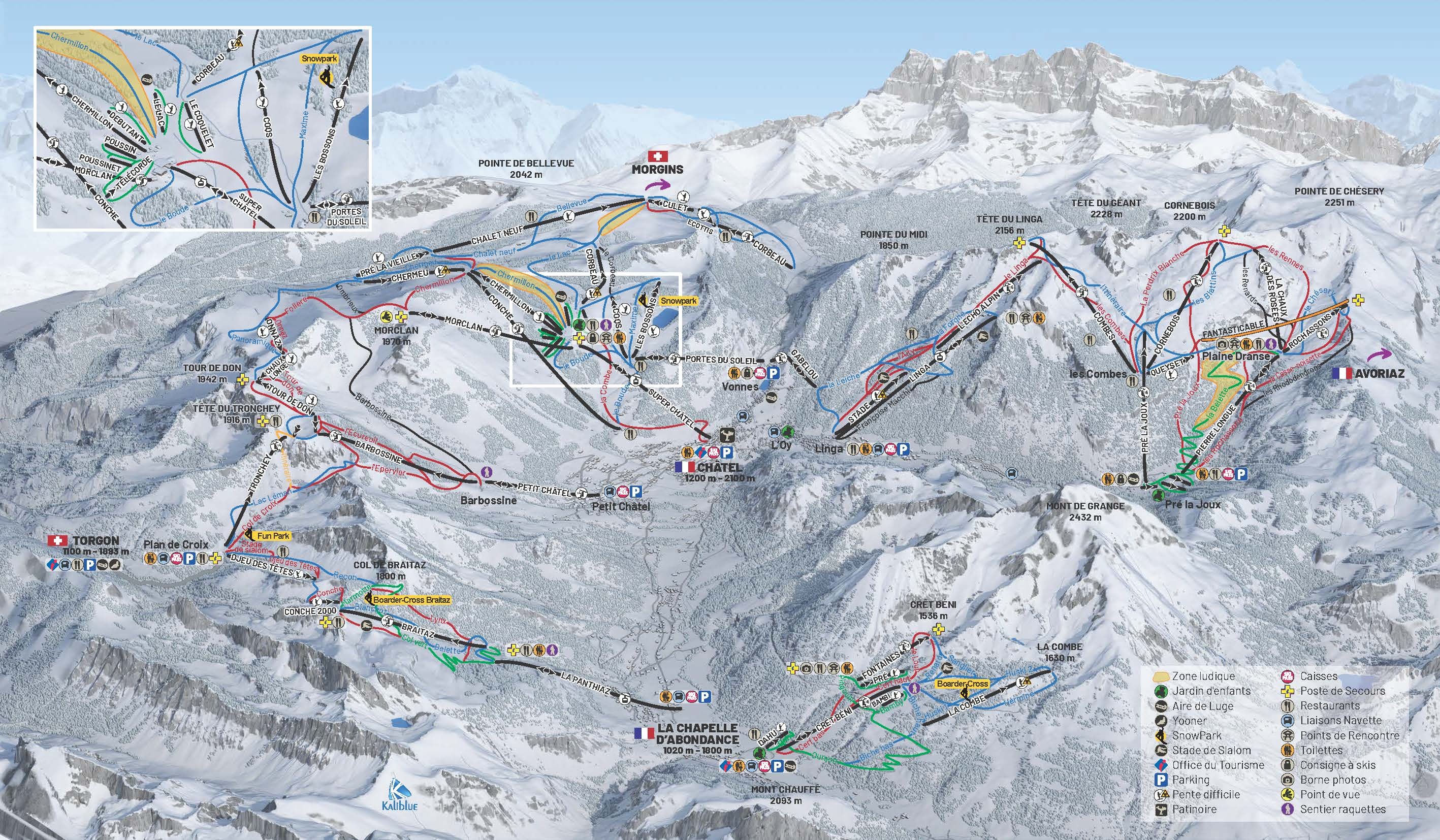 Chatel Piste Map | Plan of ski slopes and lifts | OnTheSnow