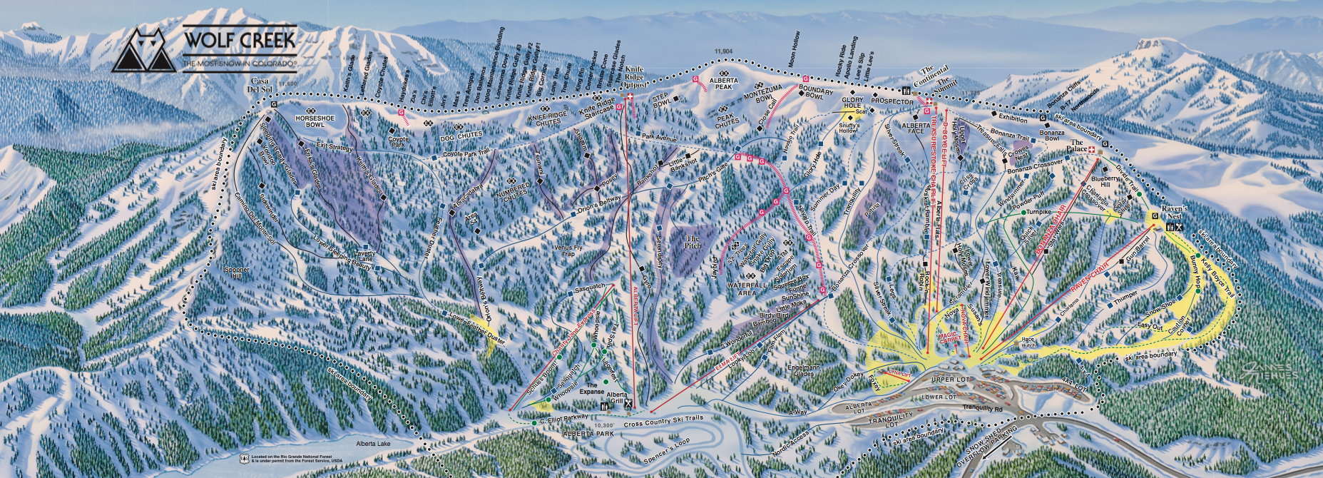 Wolf Creek Ski Area Trail Map | OnTheSnow