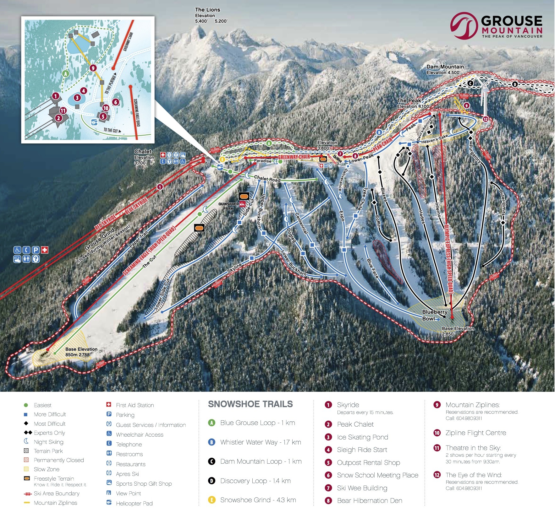 Grouse Mountain Trail Map | OnTheSnow