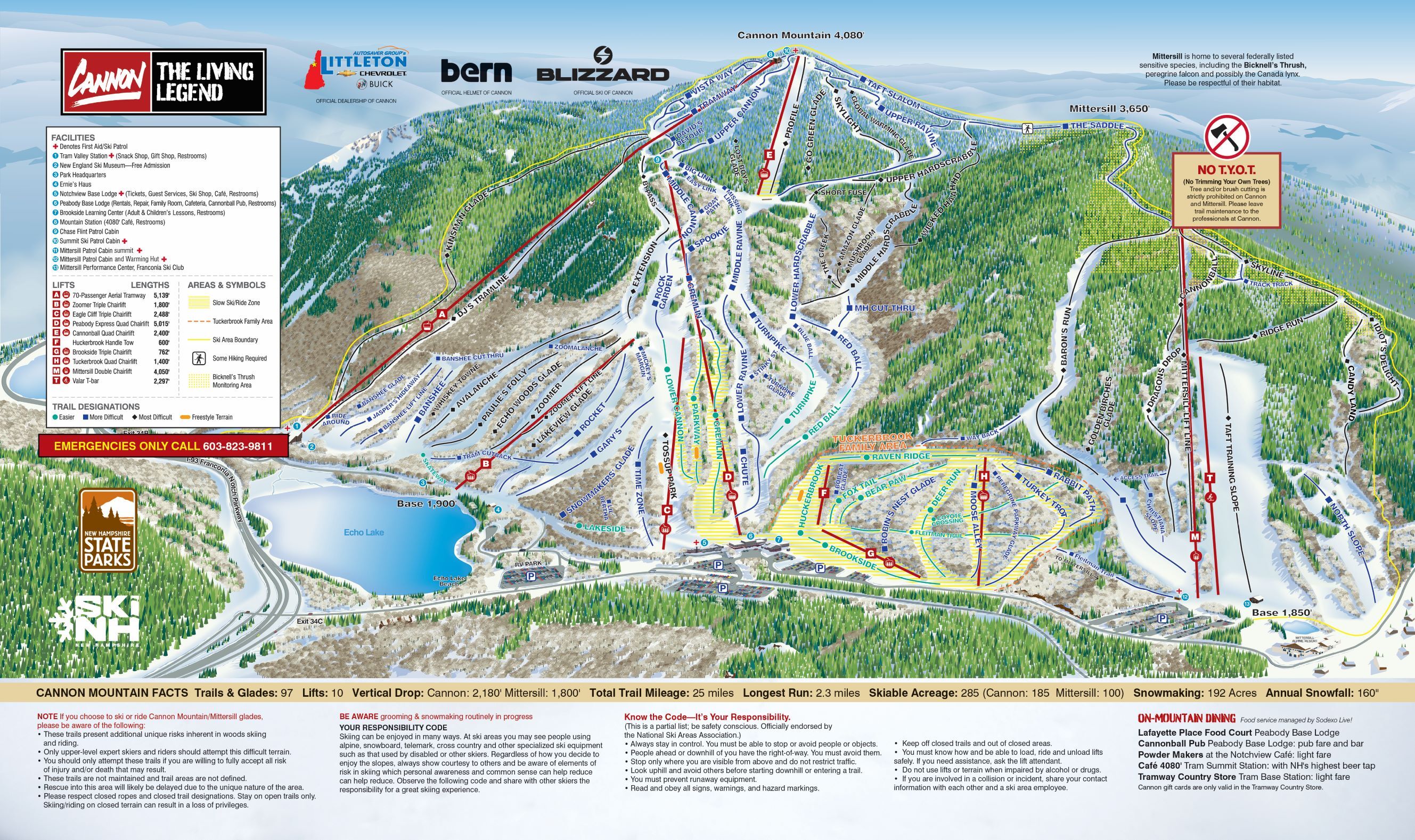 Cannon Mountain Trail Map | OnTheSnow