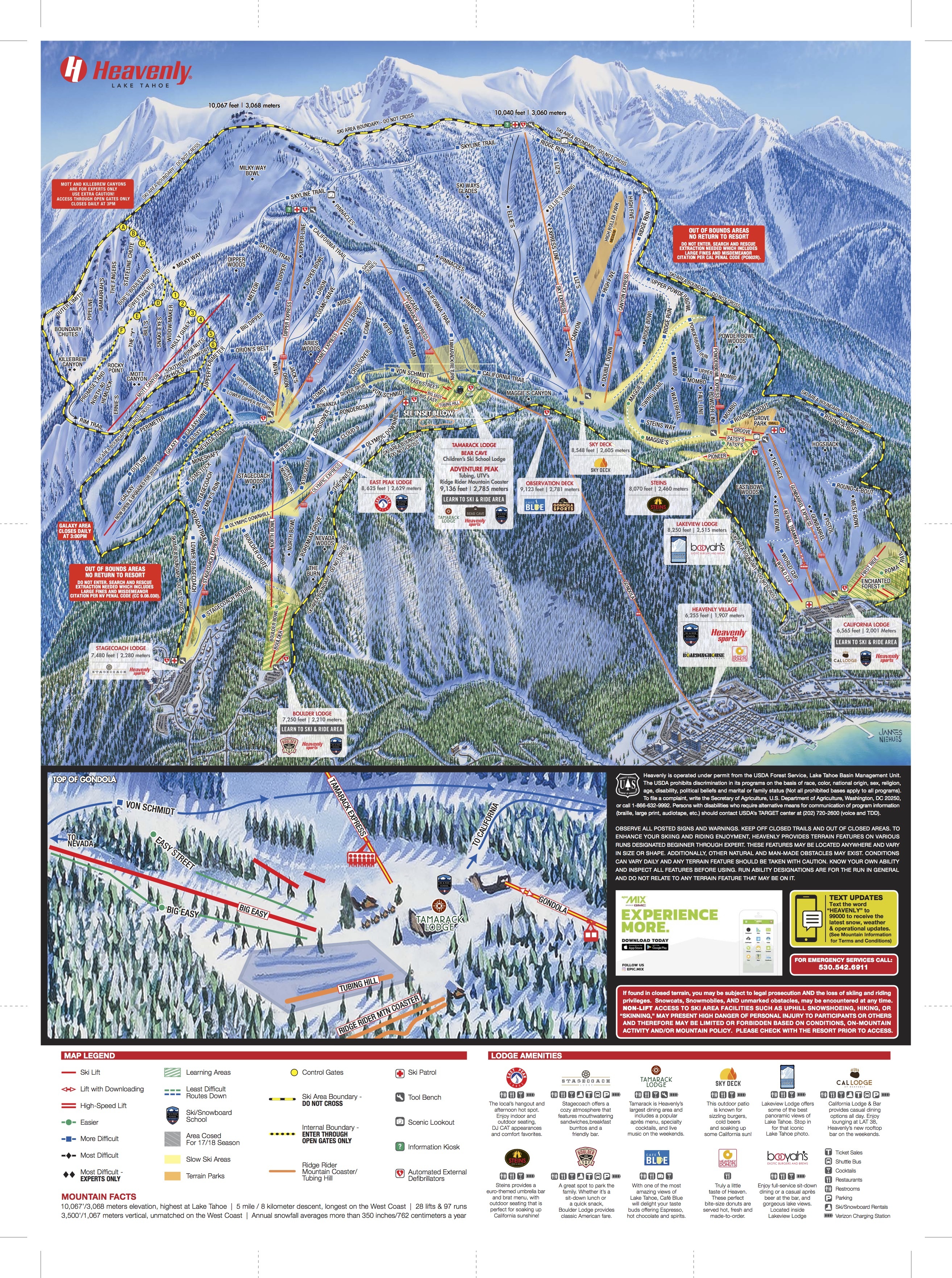Heavenly Trail Map | OnTheSnow