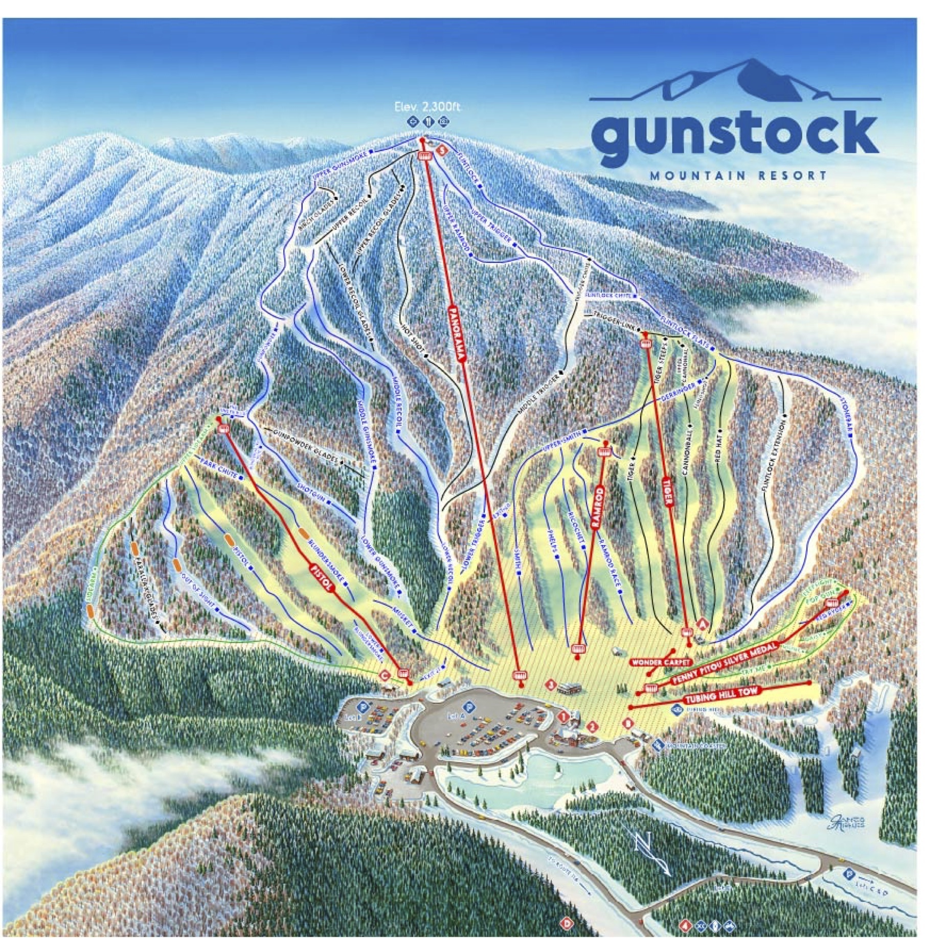 Gunstock Trail Map | OnTheSnow