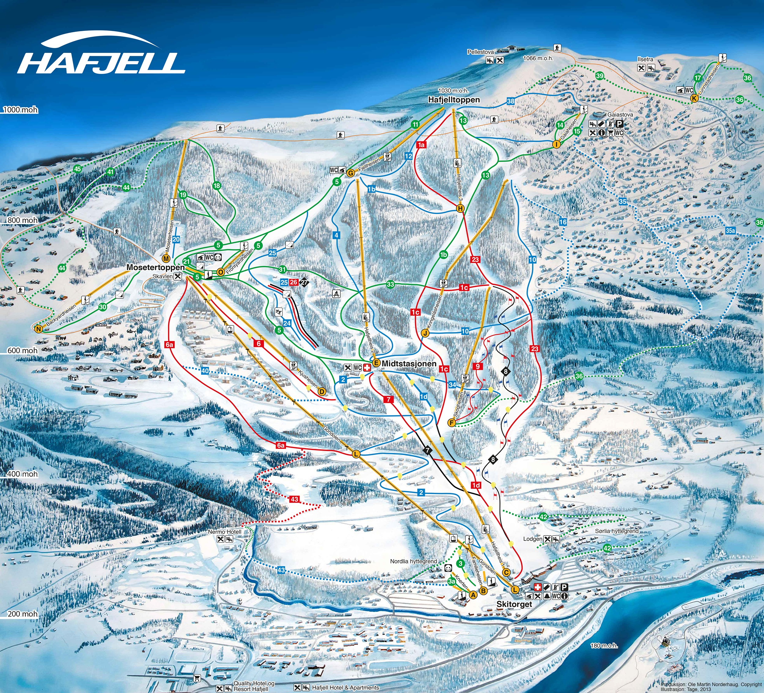 Hafjell Piste Map | Plan of ski slopes and lifts | OnTheSnow