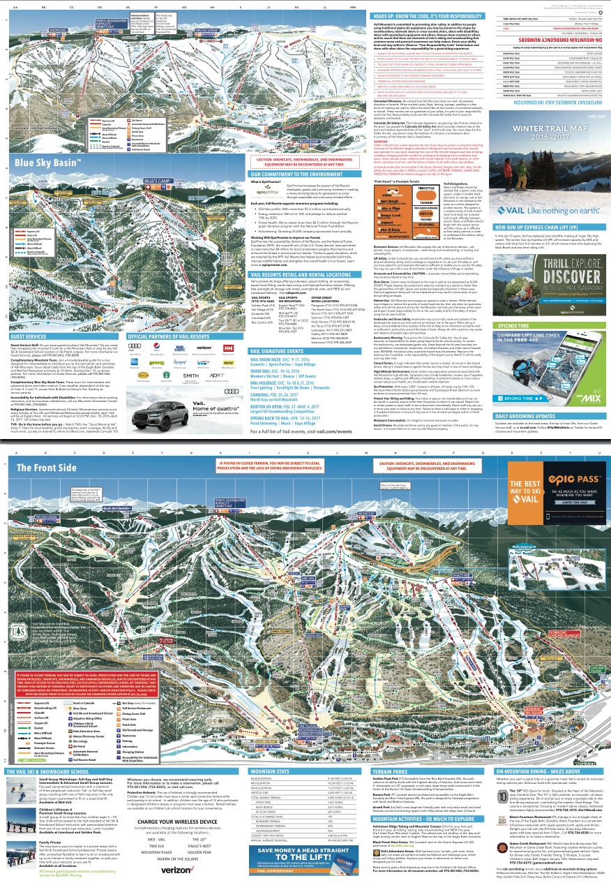 Vail Trail Map | OnTheSnow