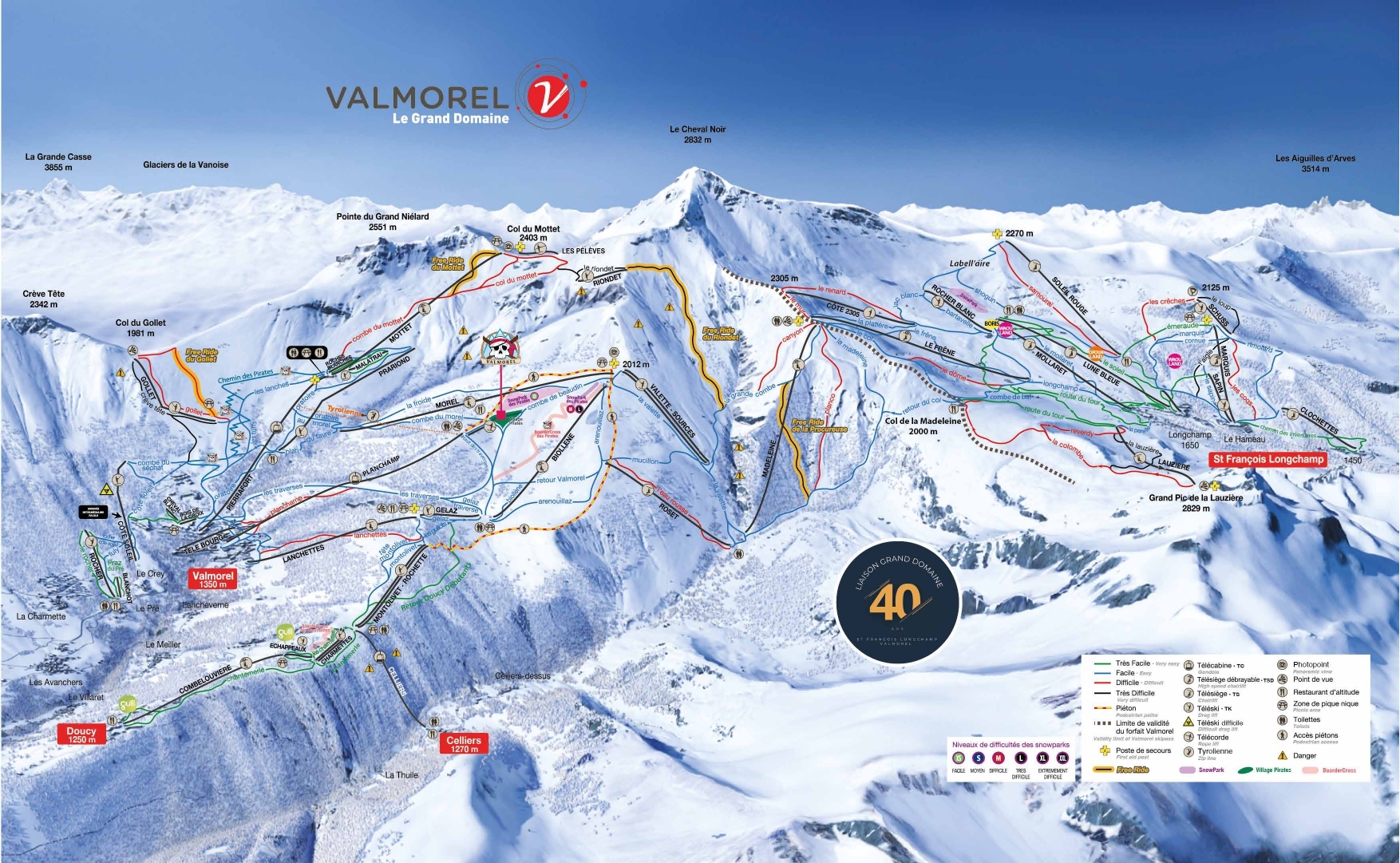 Valmorel Piste Map | Plan of ski slopes and lifts | OnTheSnow