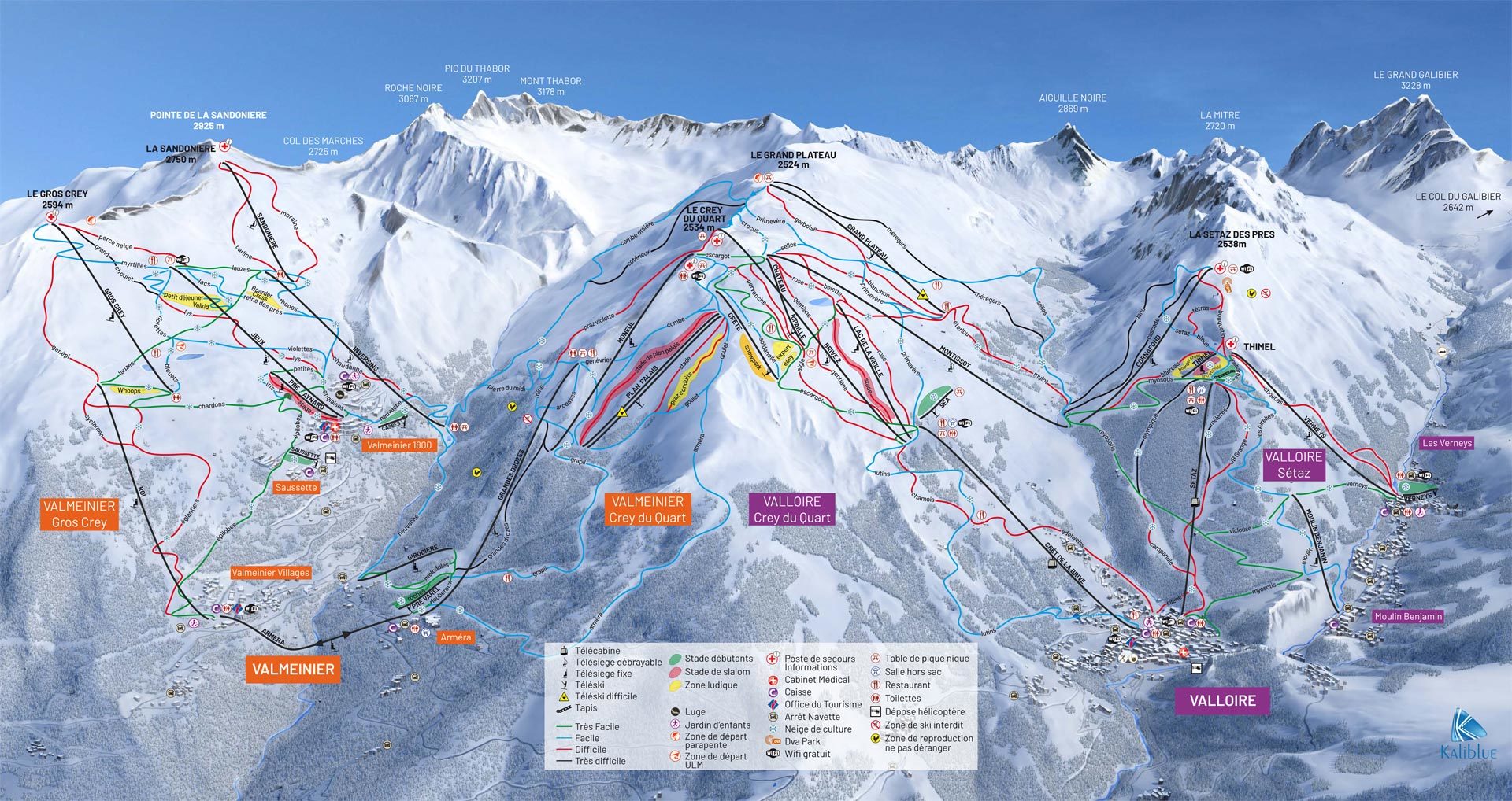 Valloire - Plan des pistes de ski Valloire