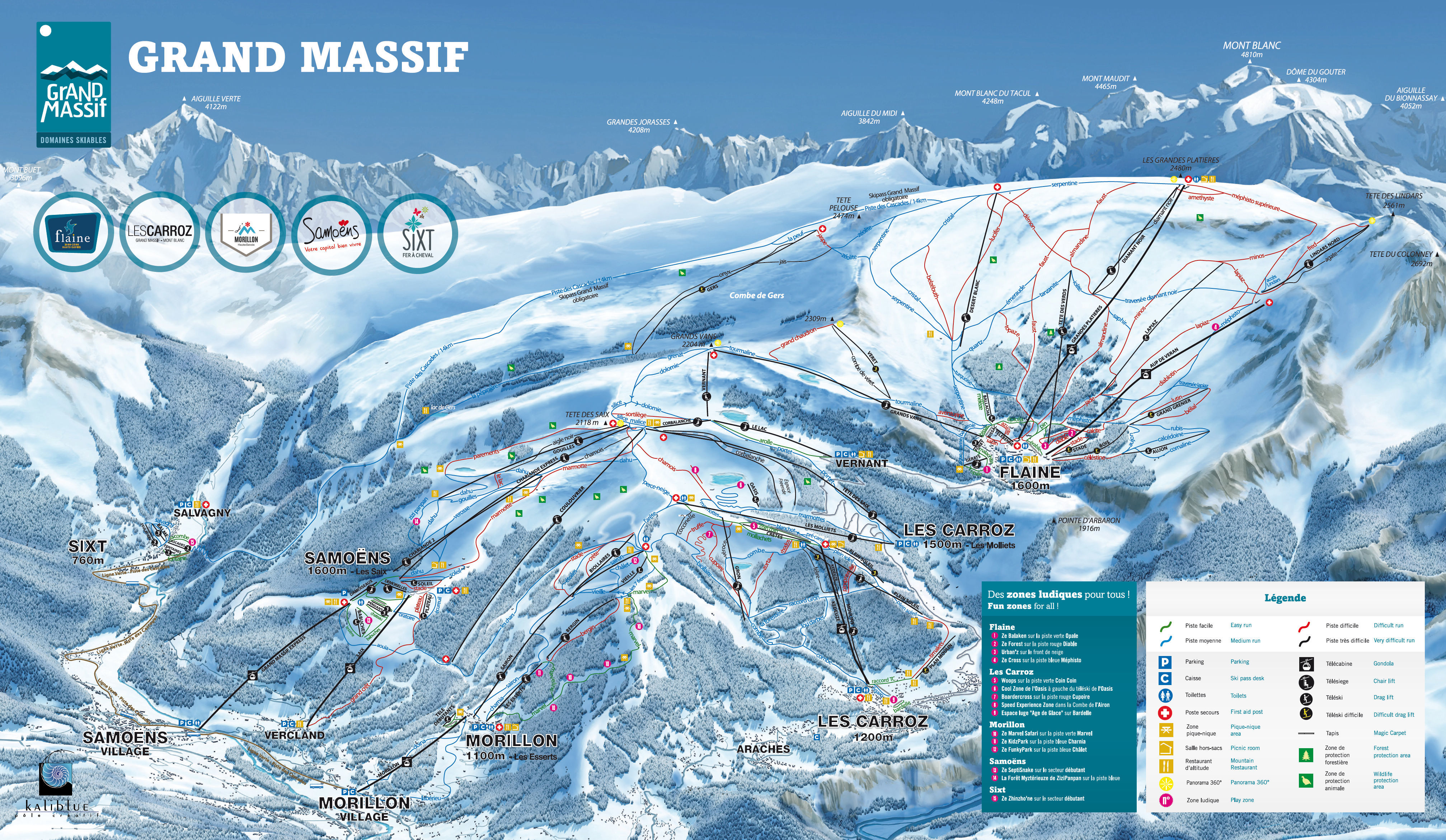 Flaine Piste Map | Plan of ski slopes and lifts | OnTheSnow