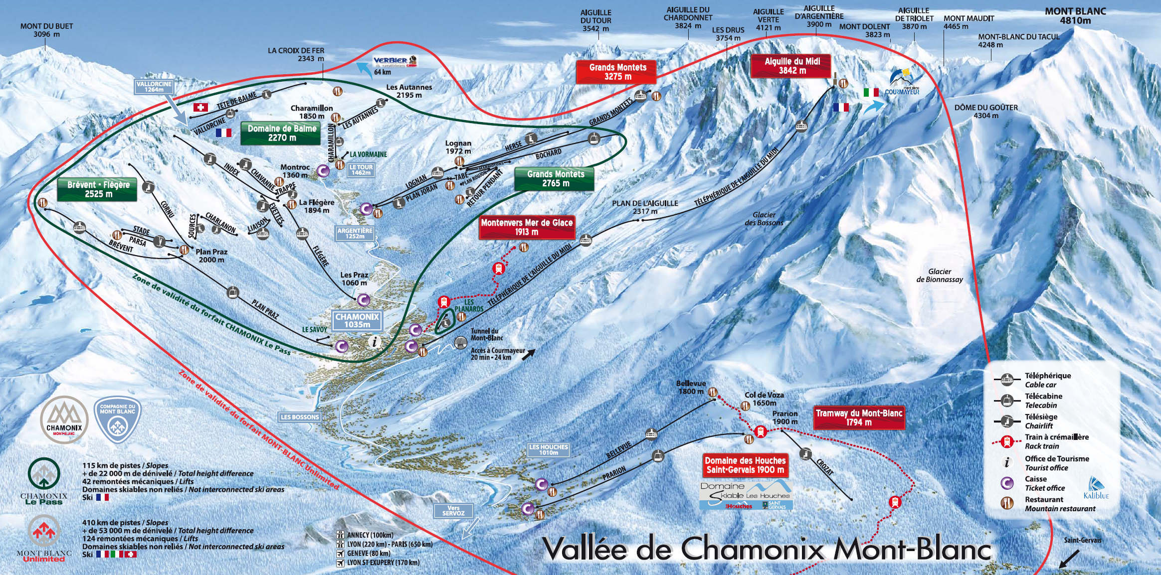 Chamonix Piste Map | Plan of ski slopes and lifts | OnTheSnow