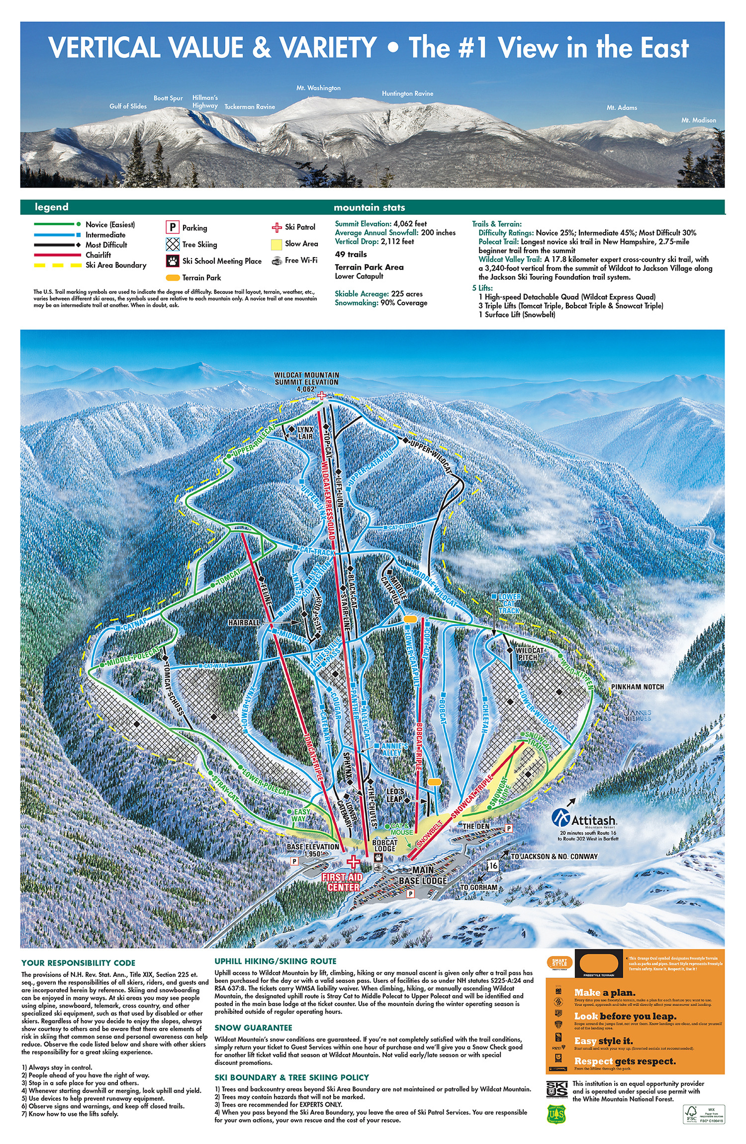 Wildcat Mountain Trail Map | OnTheSnow